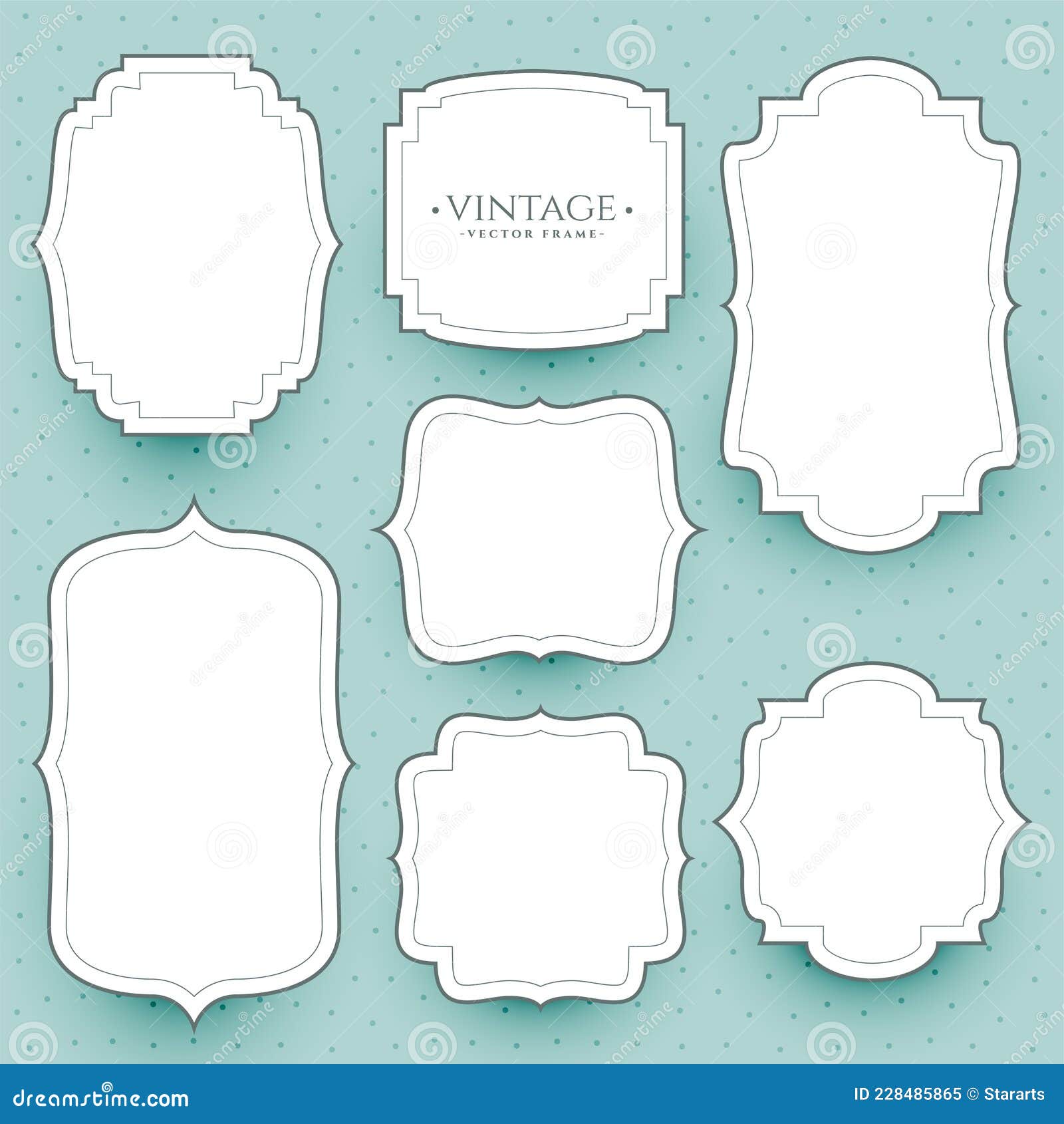 Classic White Vintage Frames and Stickers Stock Vector - Illustration ...