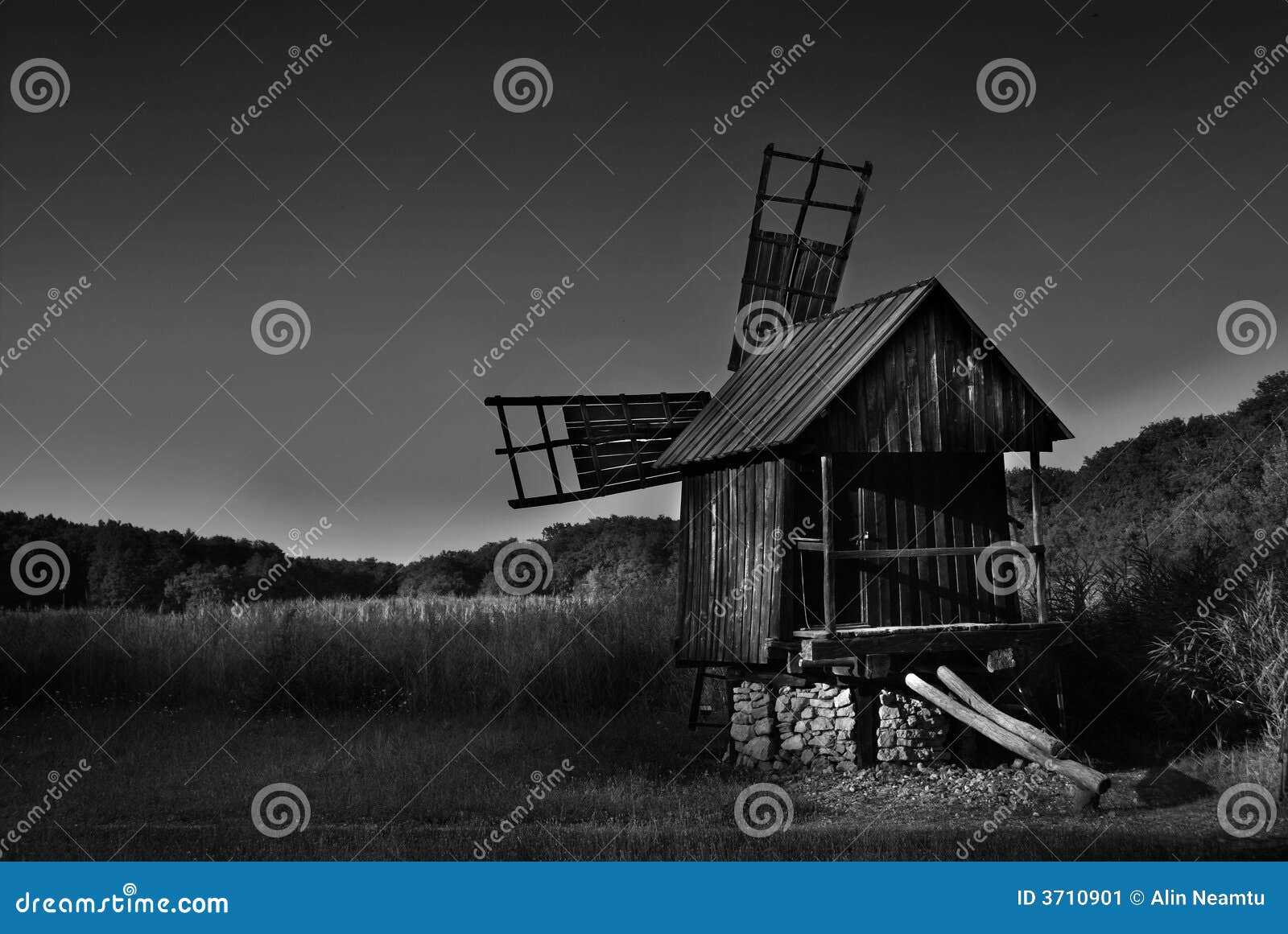 Classic Windmill in Romania Stock Image - Image of sails, energy: 3710901