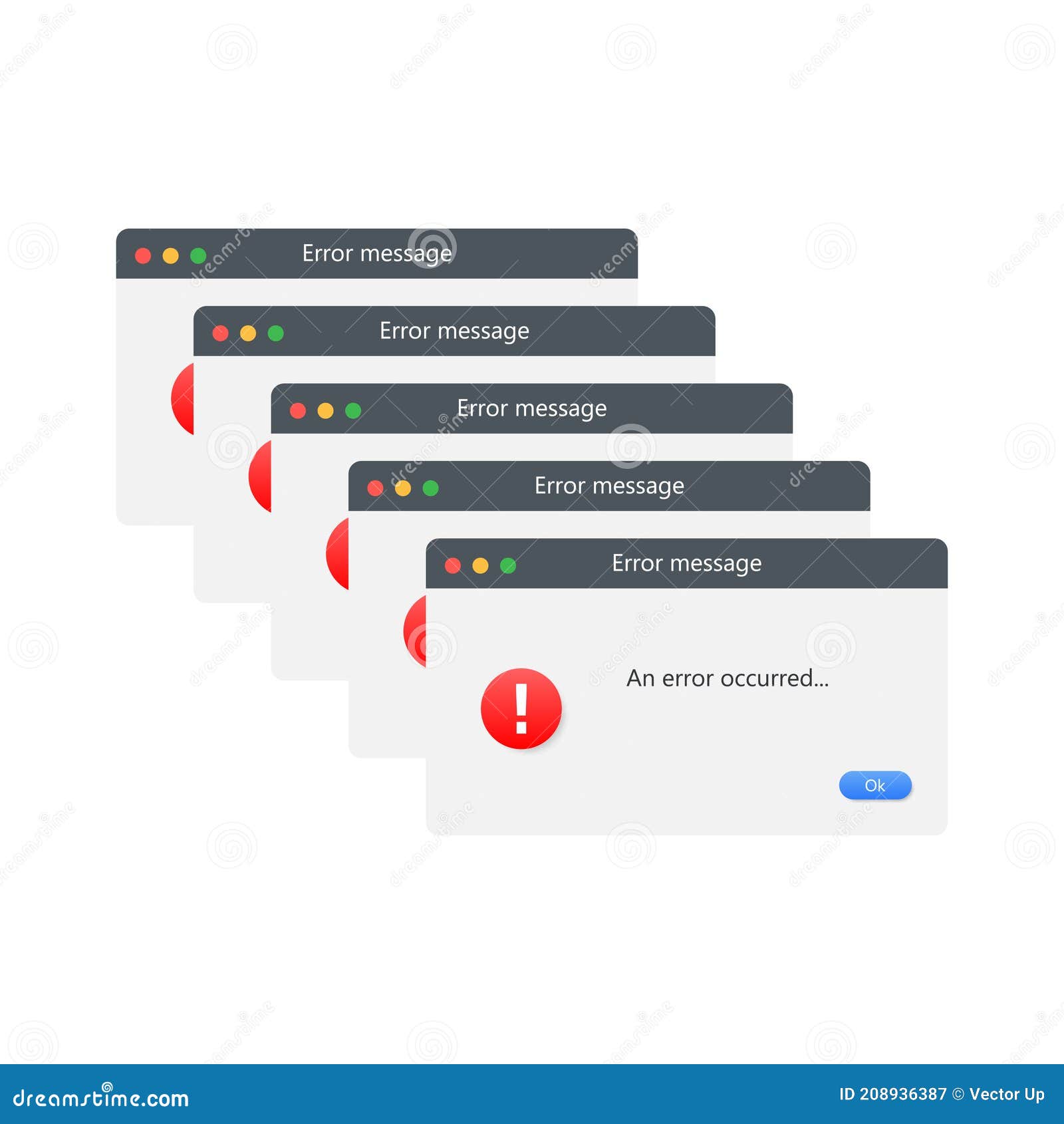 Classic Window Alert Dialog Box of System Error. Stock Vector ...