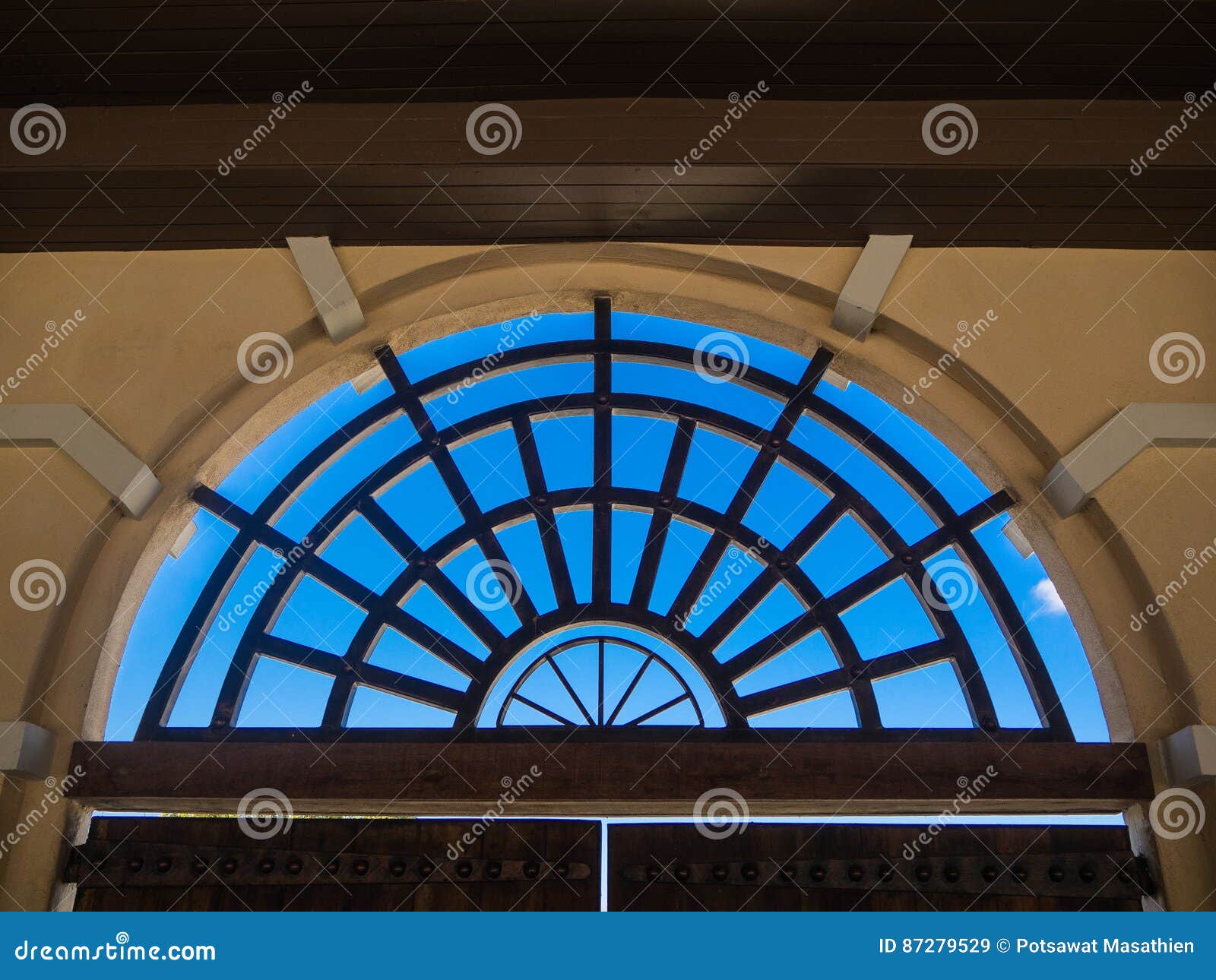 Classic Window and Blue Sky Stock Image - Image of texture, castle ...