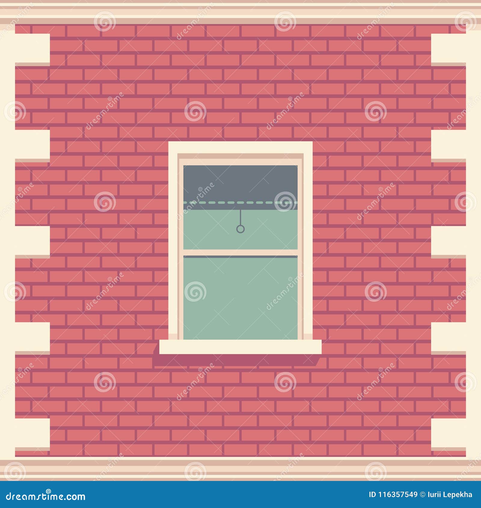 Classic Window in Brick Wall. Architectural Element of the Building ...