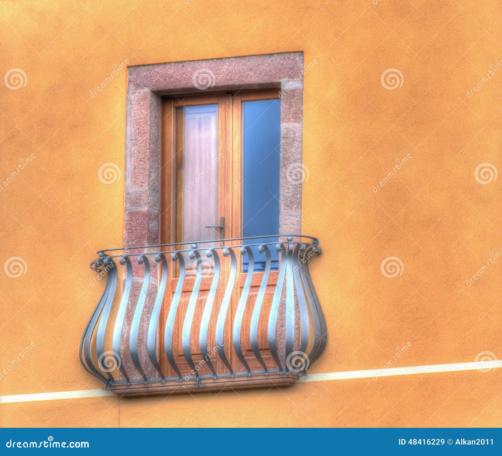 Classic Window in a Colorful Wall Stock Image - Image of facade ...