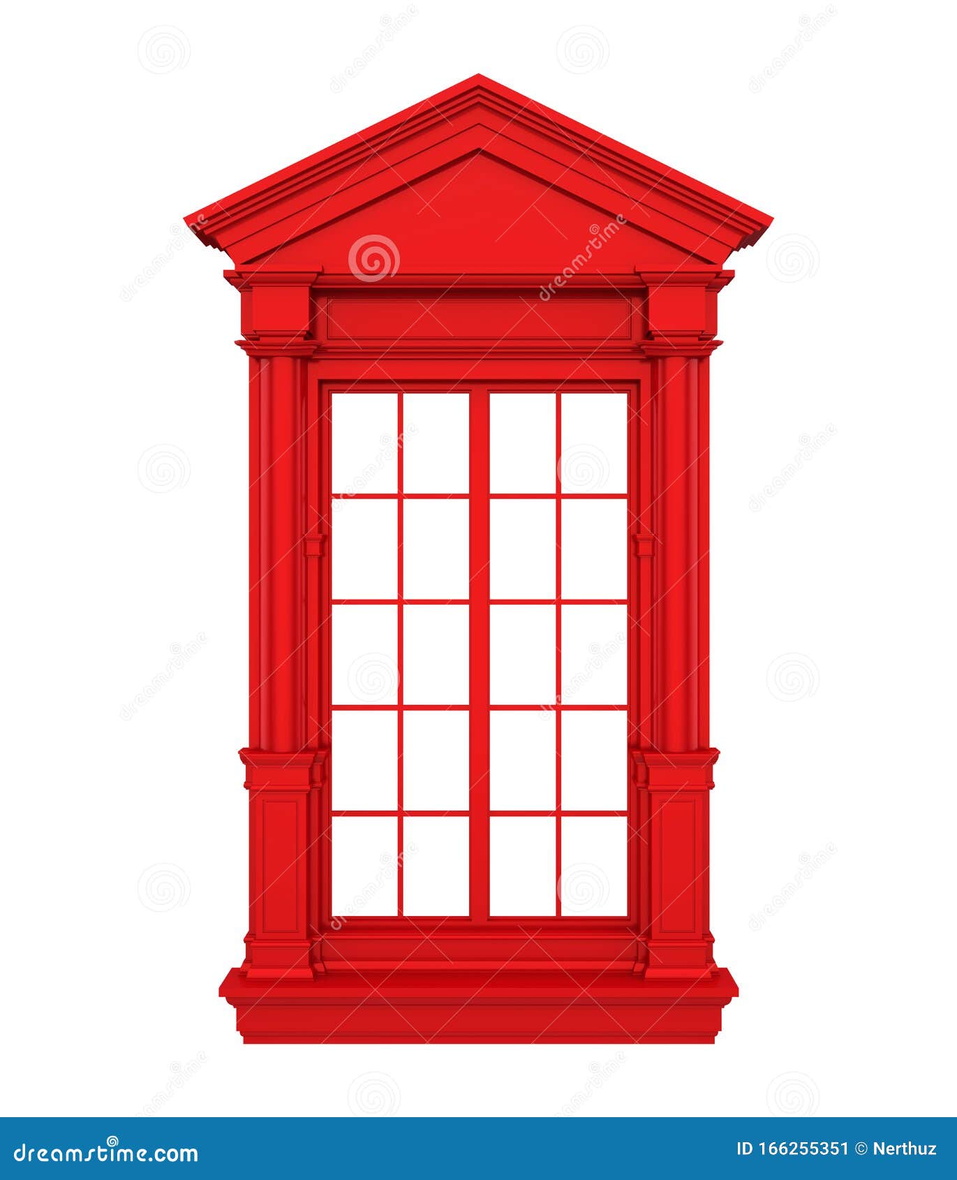 Classic Window Frame Isolated Stock Illustration - Illustration of ...