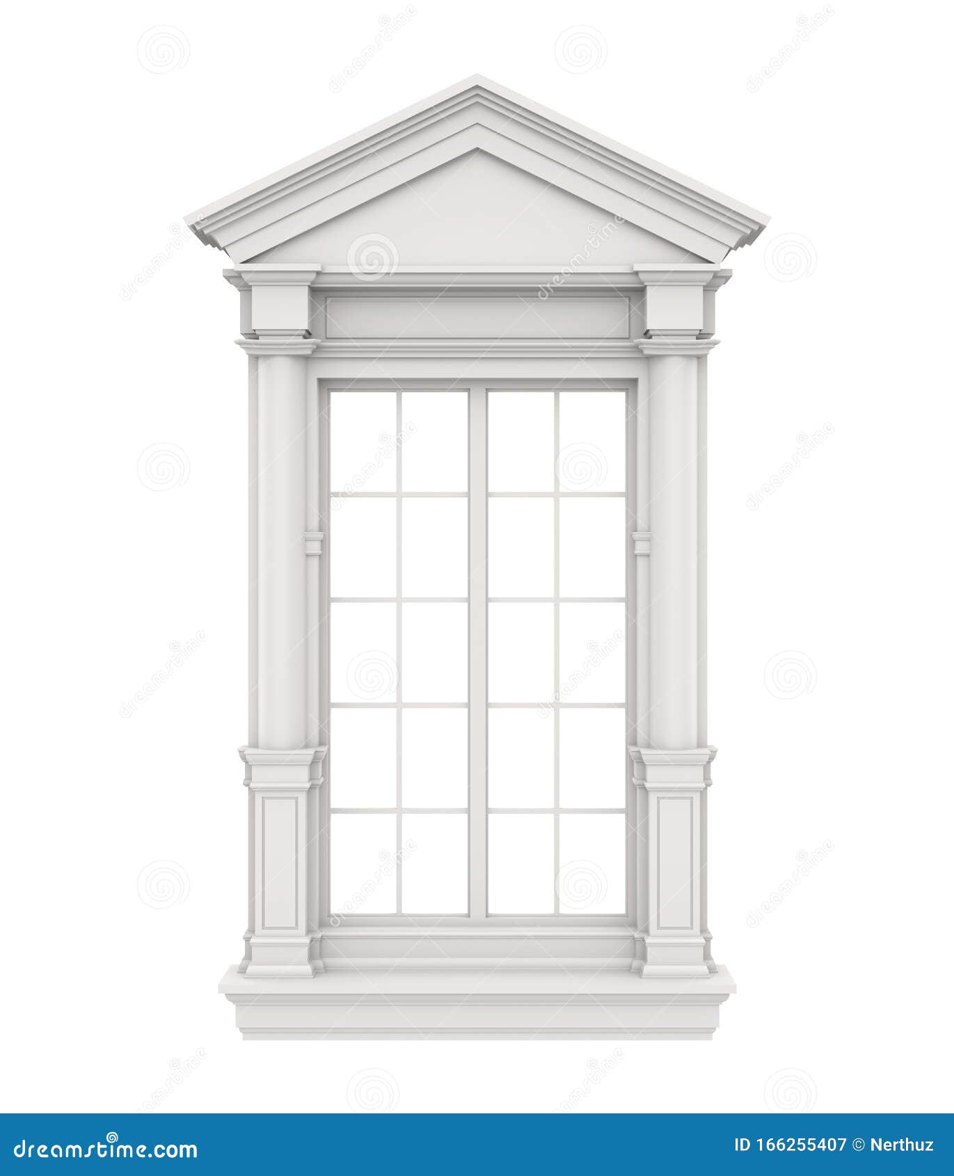 Classic Window Frame Isolated Stock Illustration - Illustration of ...