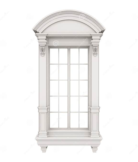 Classic Window Frame Isolated Stock Illustration - Illustration of view ...