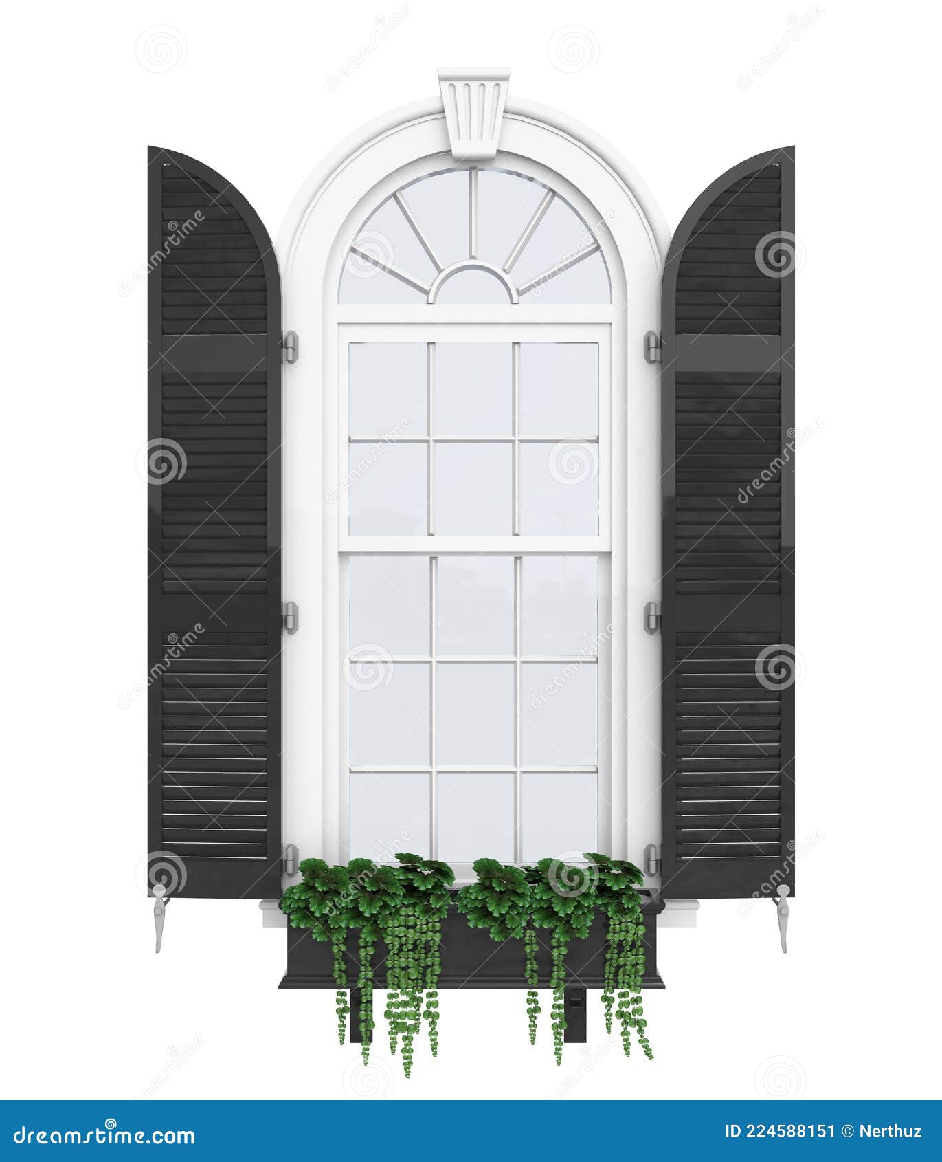 Classic Window Frame Isolated Stock Illustration - Illustration of ...