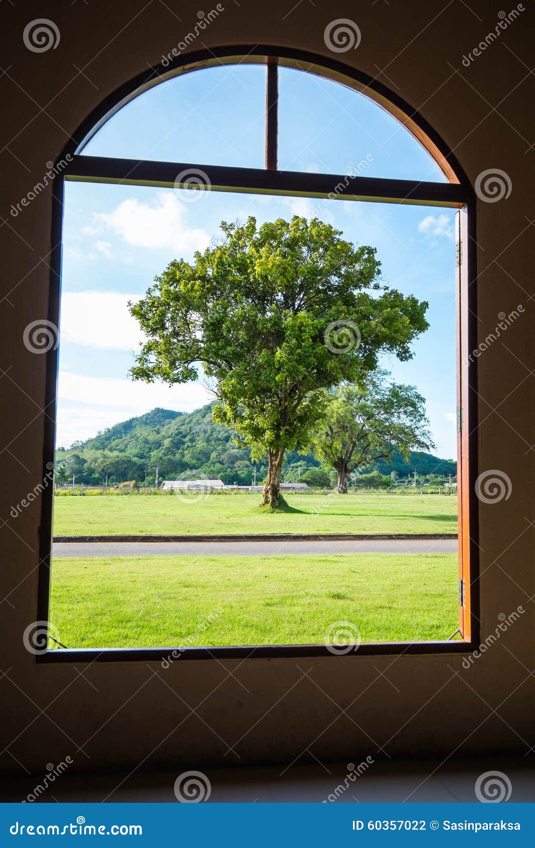 Classic Window Frame See through Natural View Stock Photo - Image of ...