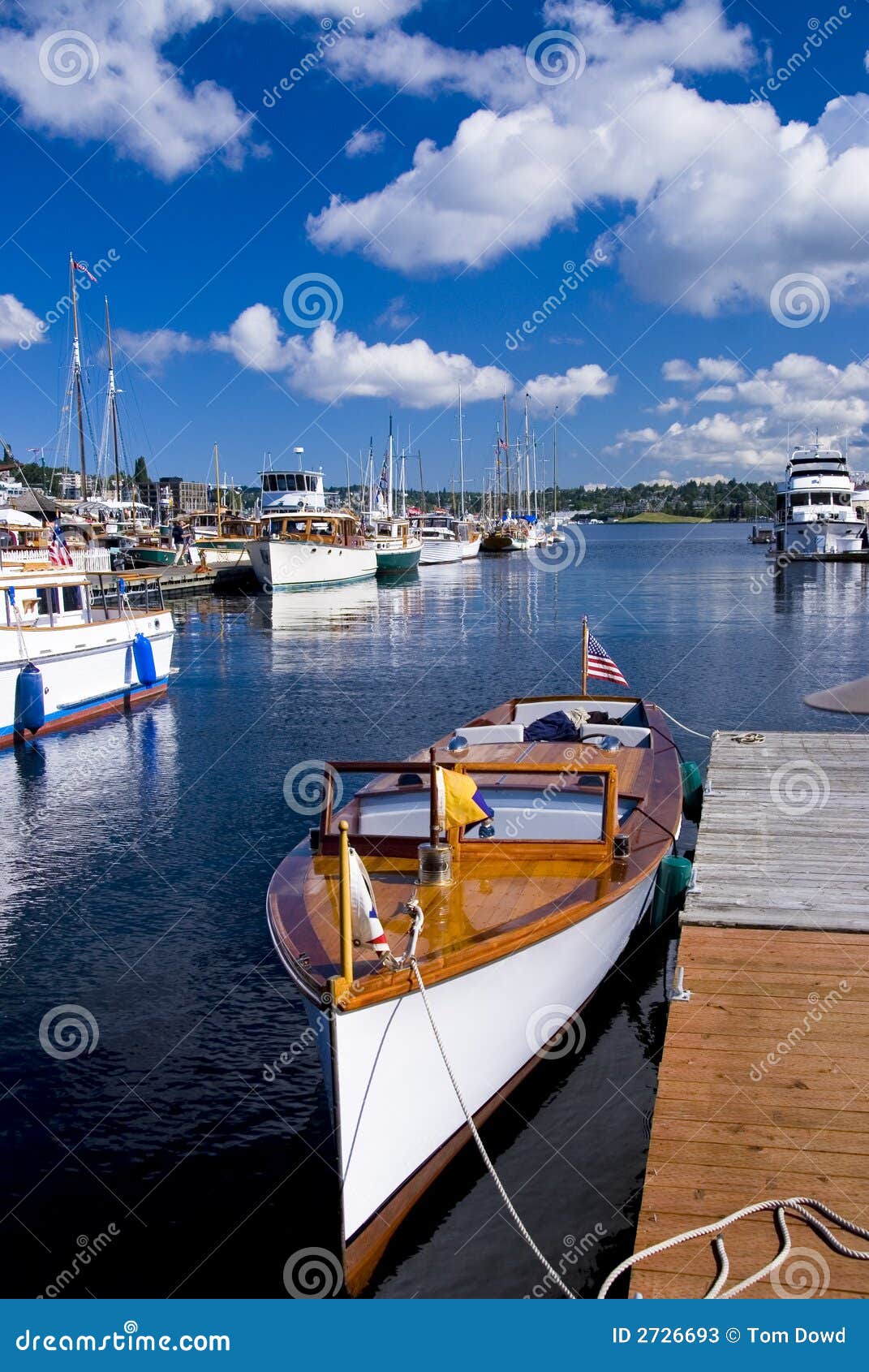 Classic Wood Boat Marina stock image. Image of boat, boats - 2726693