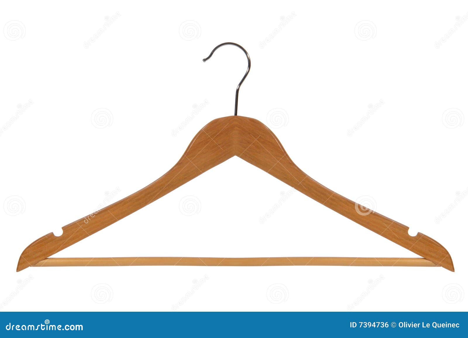 Classic Wood Clothes Hanger Isolated on White Stock Photo - Image of ...
