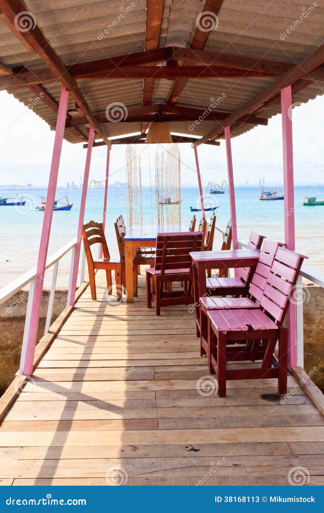 Classic wood terrace stock image. Image of deckchair - 38168113