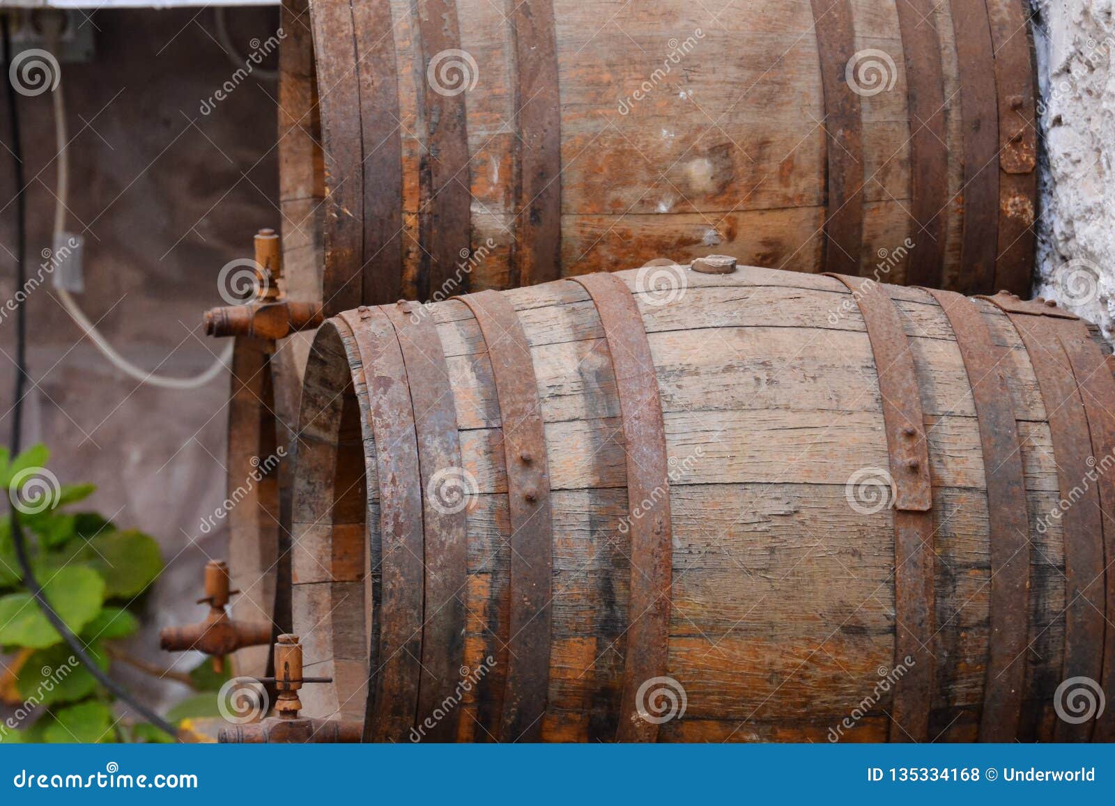 Classic Wood Wine Barrel stock photo. Image of vintage - 135334168