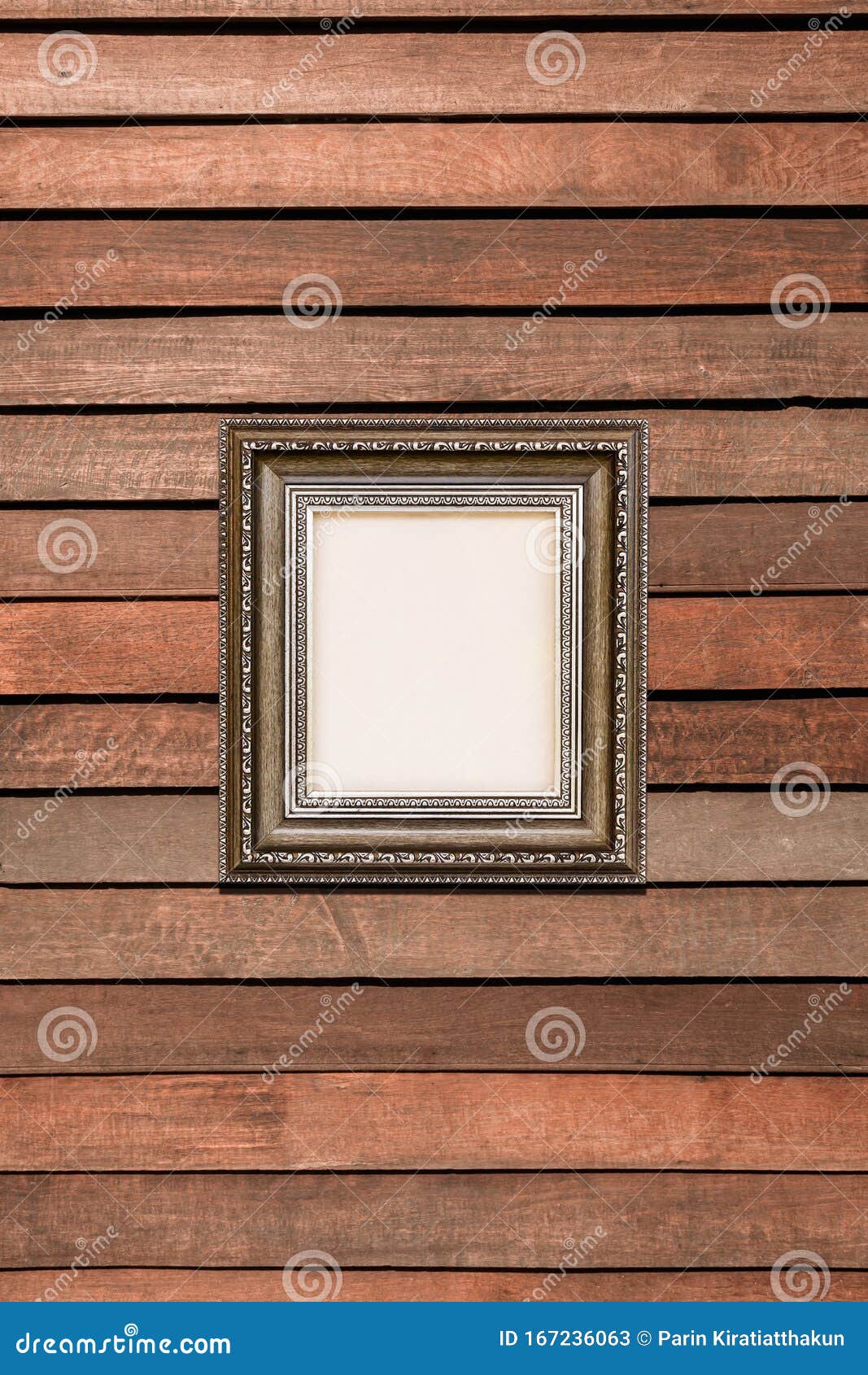 Classic Wooden Frame on Old Wood Background Stock Image - Image of ...