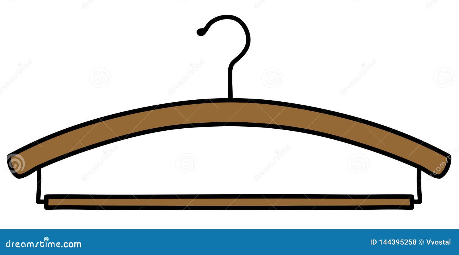 The classic wooden hanger stock vector. Illustration of coathanger ...