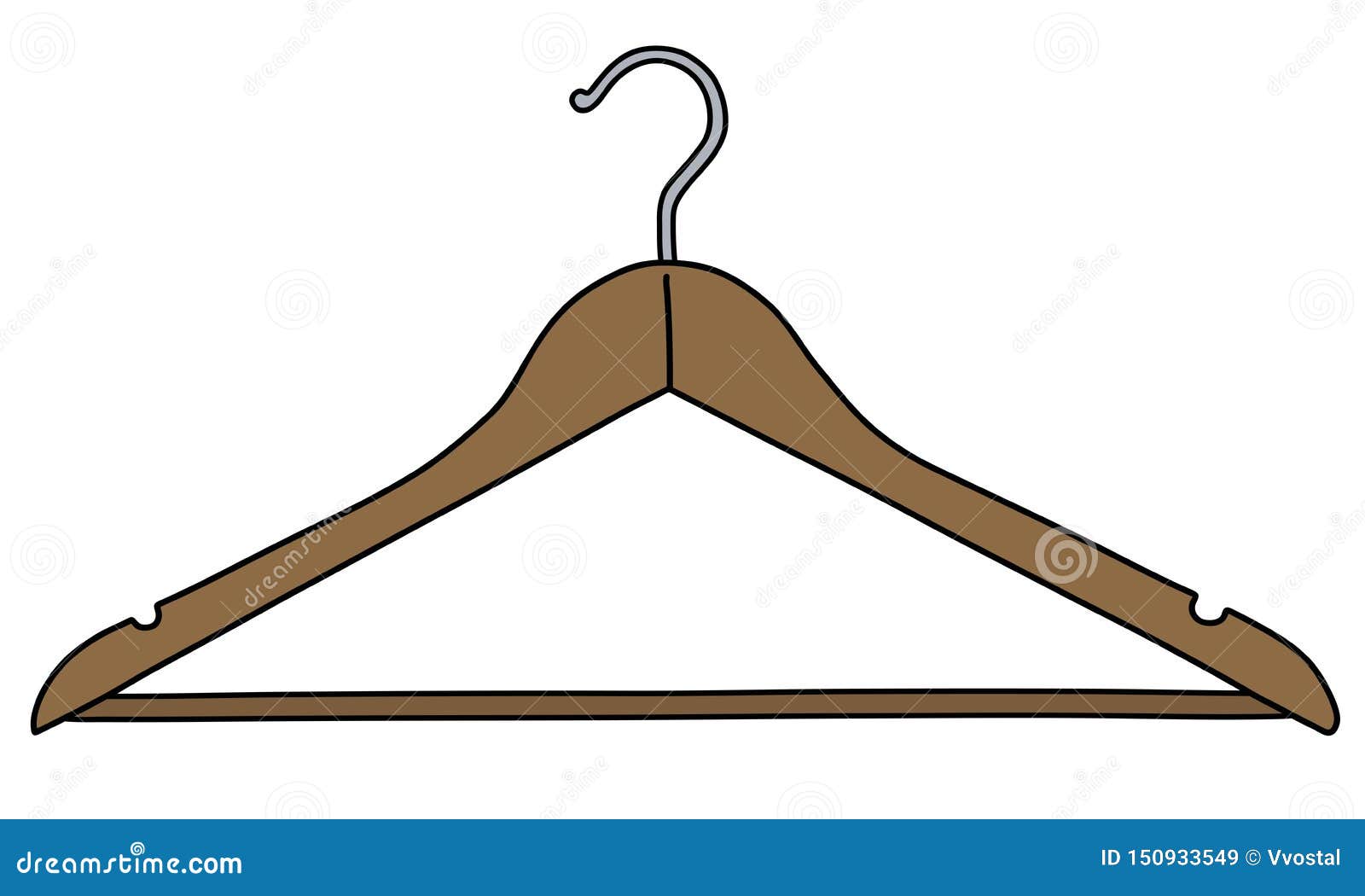 The classic wooden hanger stock vector. Illustration of room - 150933549