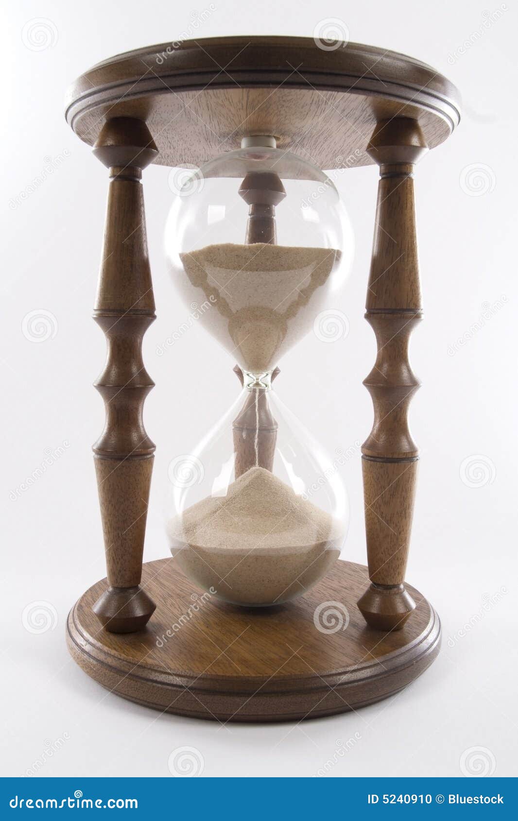 Classic wooden hourglass stock photo. Image of sand, detail - 5240910