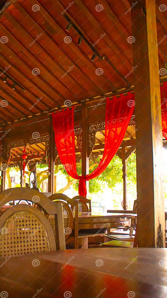 Classic Wooden Restaurant Interior, Rustic and Cozy Ambiance of Java ...