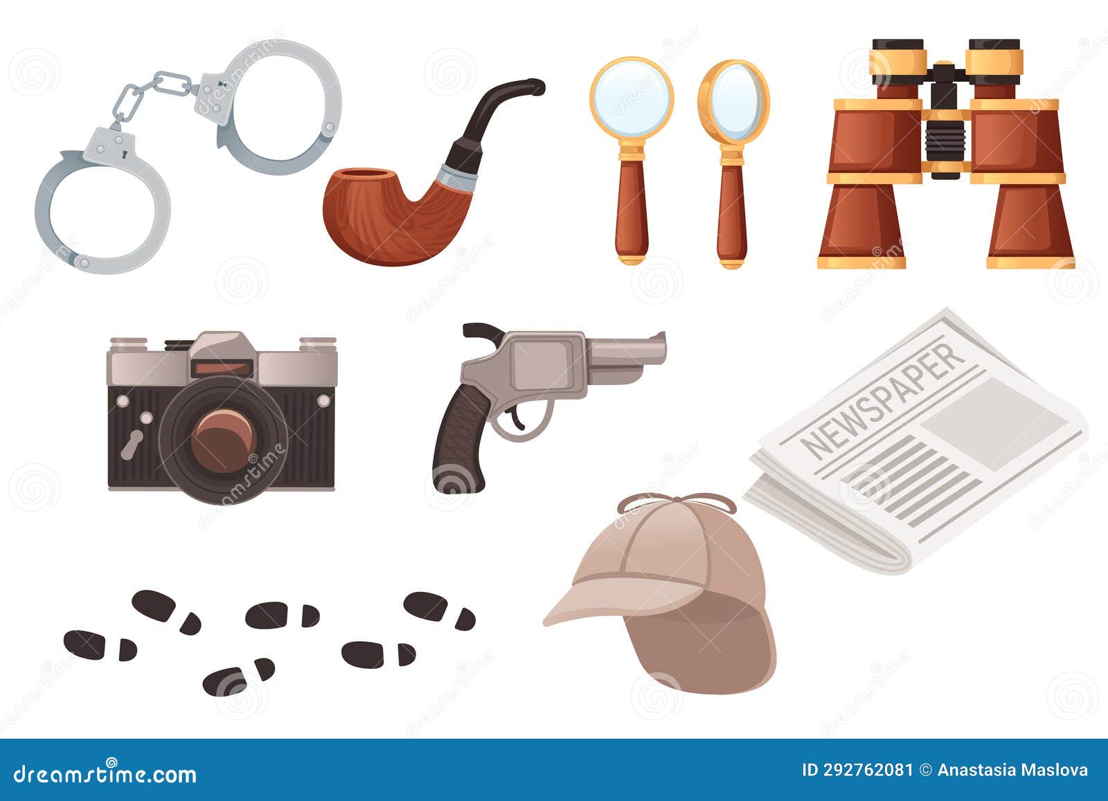 Classic Detective Isometric Flowchart Vector Illustration ...