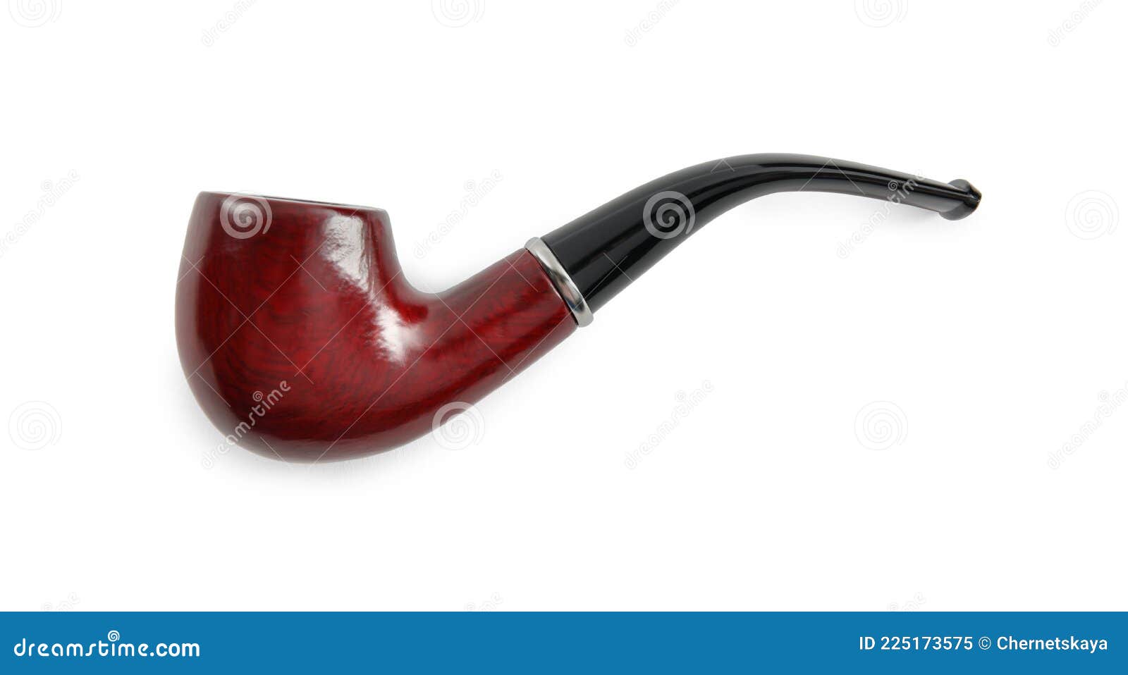 Classic Wooden Smoking Pipe, Top View Stock Image - Image of death ...