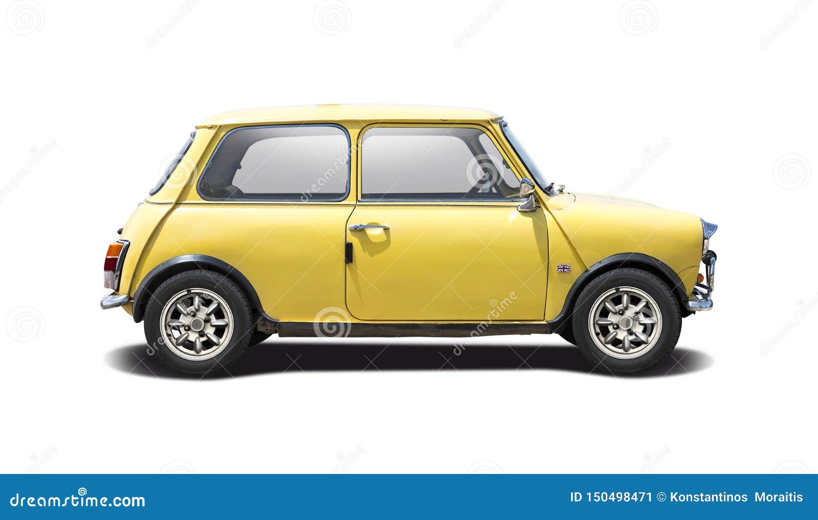 Classic Yellow Mini Cooper Isolated on White Editorial Photo - Image of ...