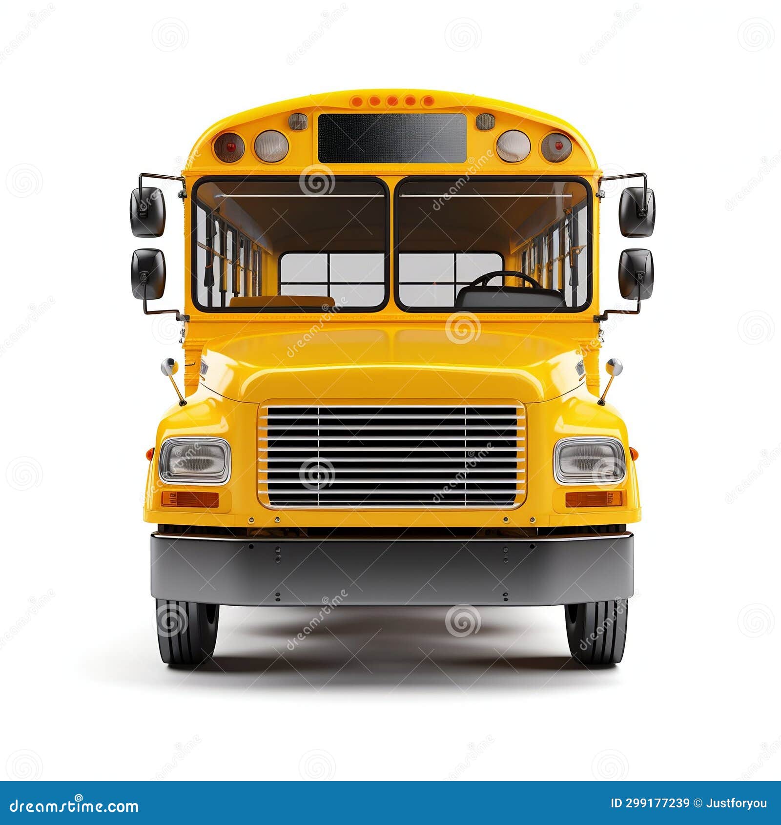 Classic Yellow School Bus Front View. Generative Ai Stock Illustration ...