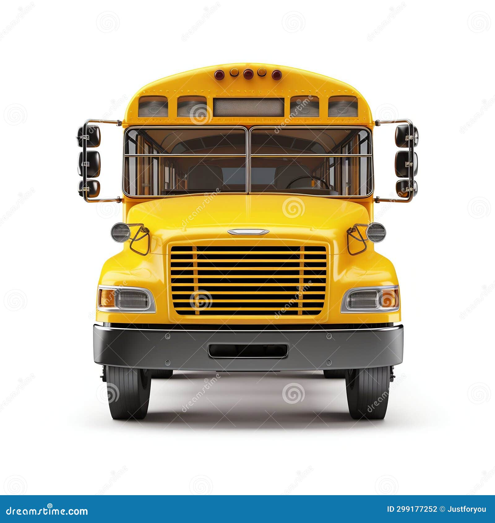 Classic Yellow School Bus Front View. Generative Ai Stock Illustration ...