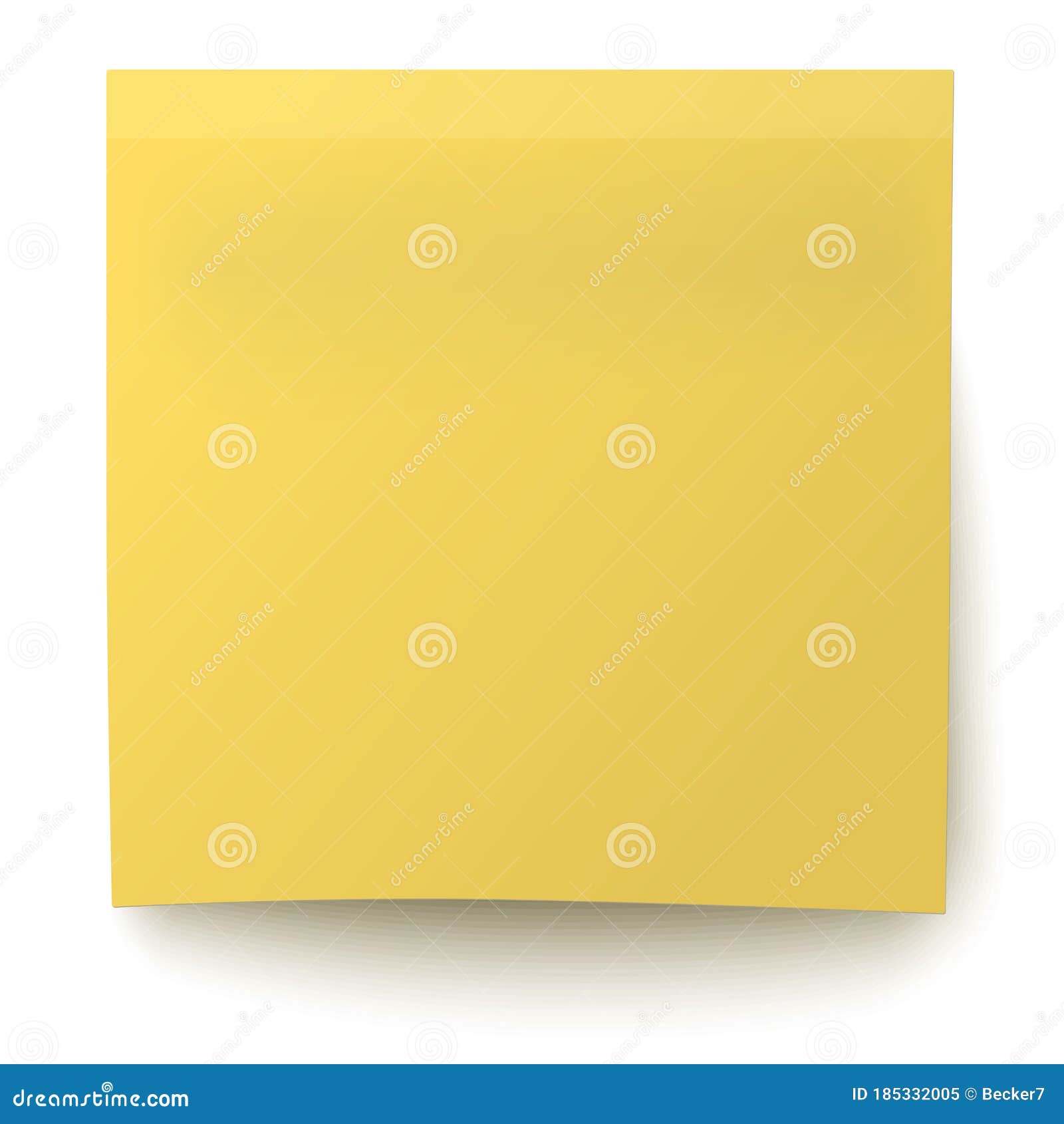 Classic Yellow Sticky Note Isolated on White Background Stock Vector ...