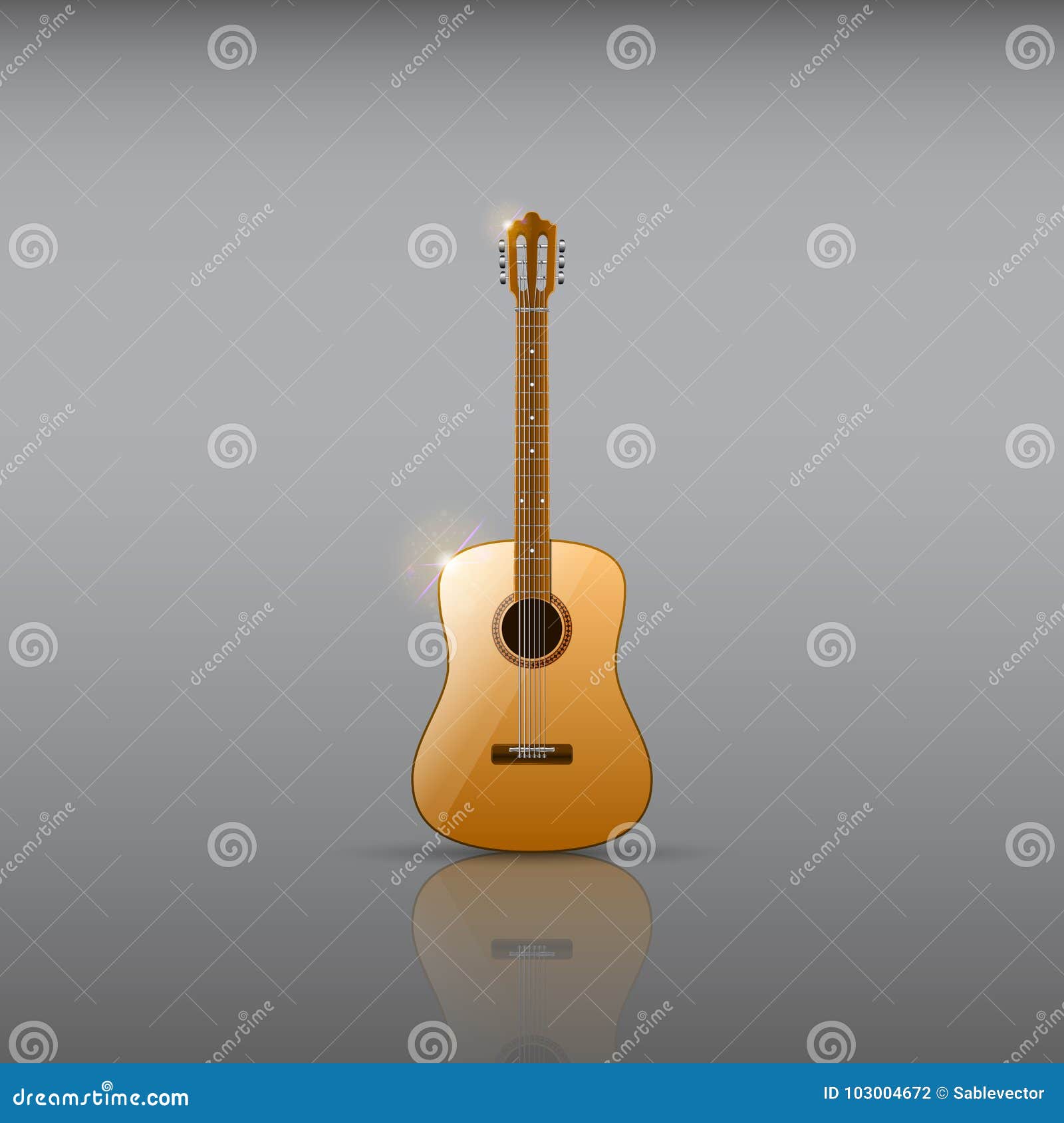 Classical Acoustic Guitar. Isolated Silhouette Classic Guitar Stock ...