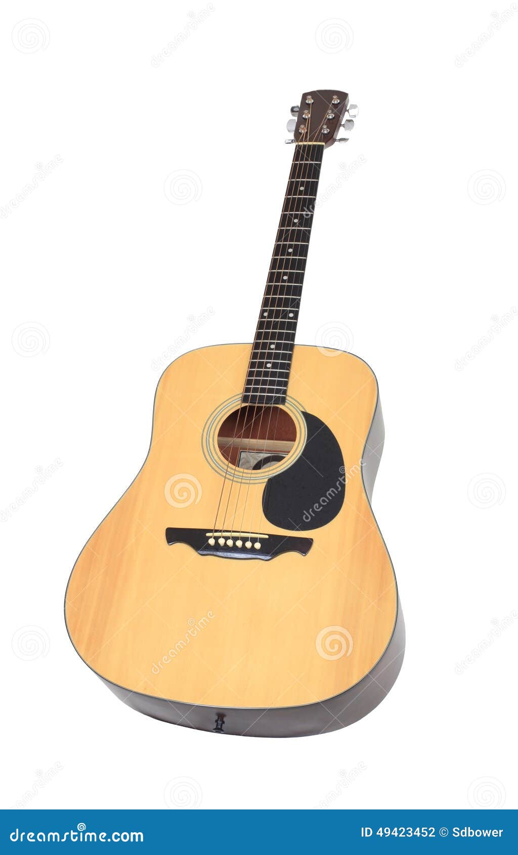 A Classical Acoustical Guitar Isolated on White Stock Photo - Image of ...
