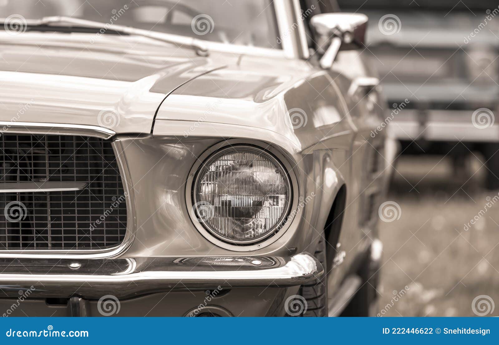 The Classical American Muscle Car Close Up Shot Stock Photo - Image of ...