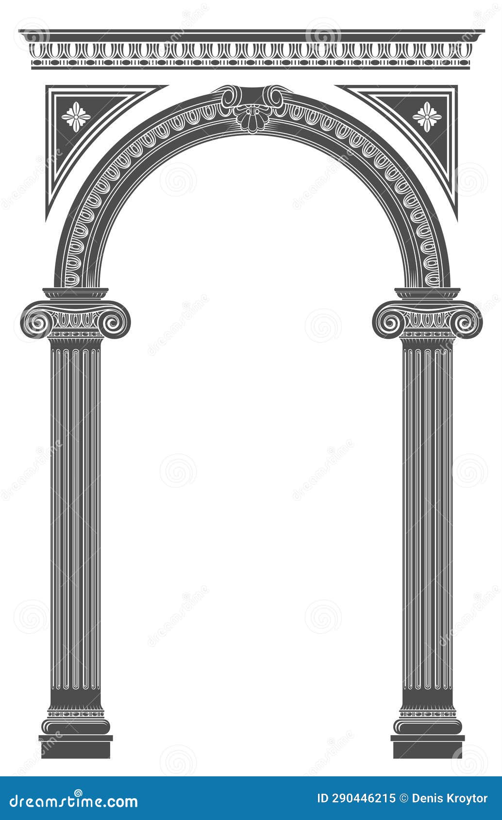 Classical Arch with Greek Ionic Columns Stock Vector - Illustration of ...