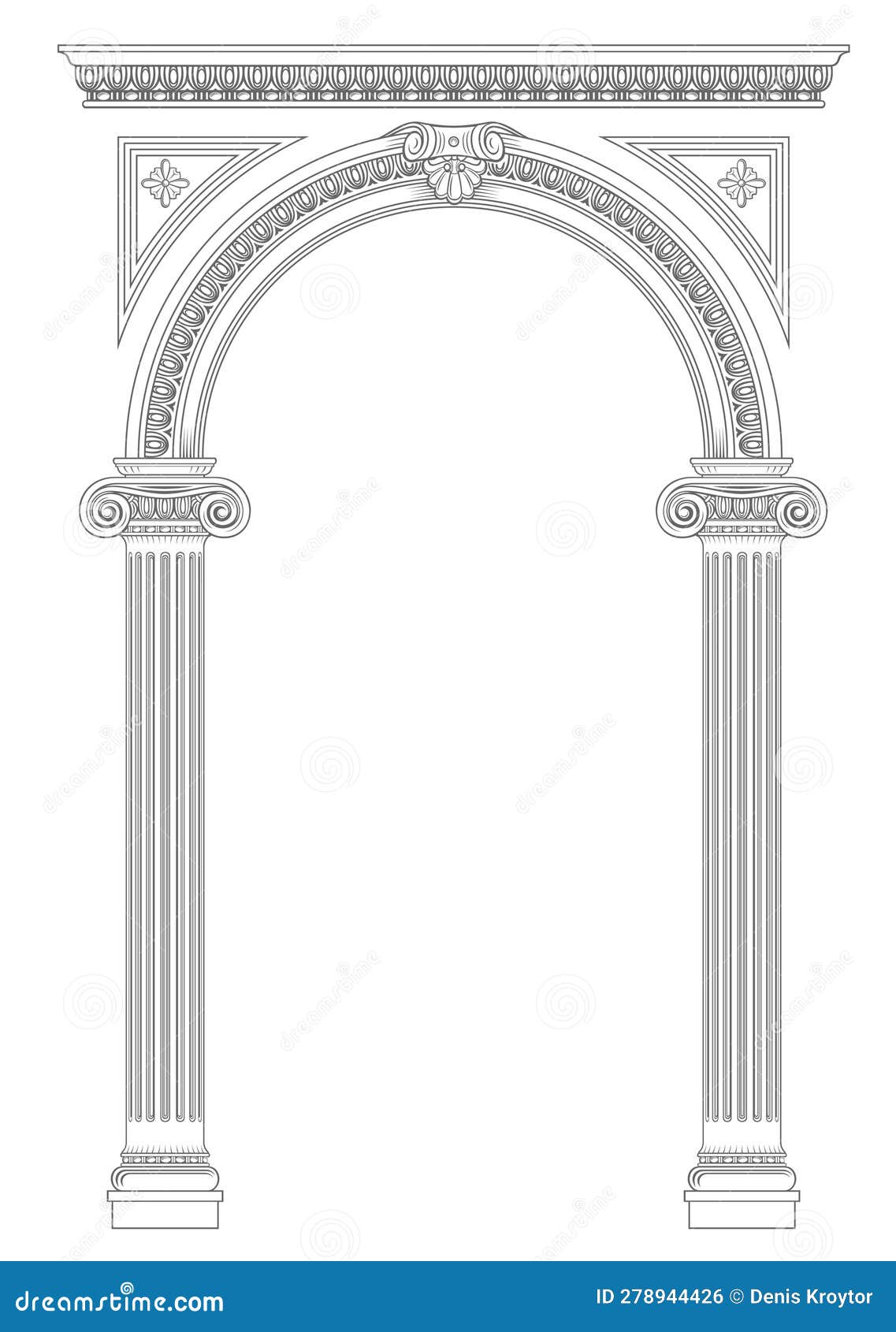 Classical Arch Of Hewn Stone Vector Illustration | CartoonDealer.com ...