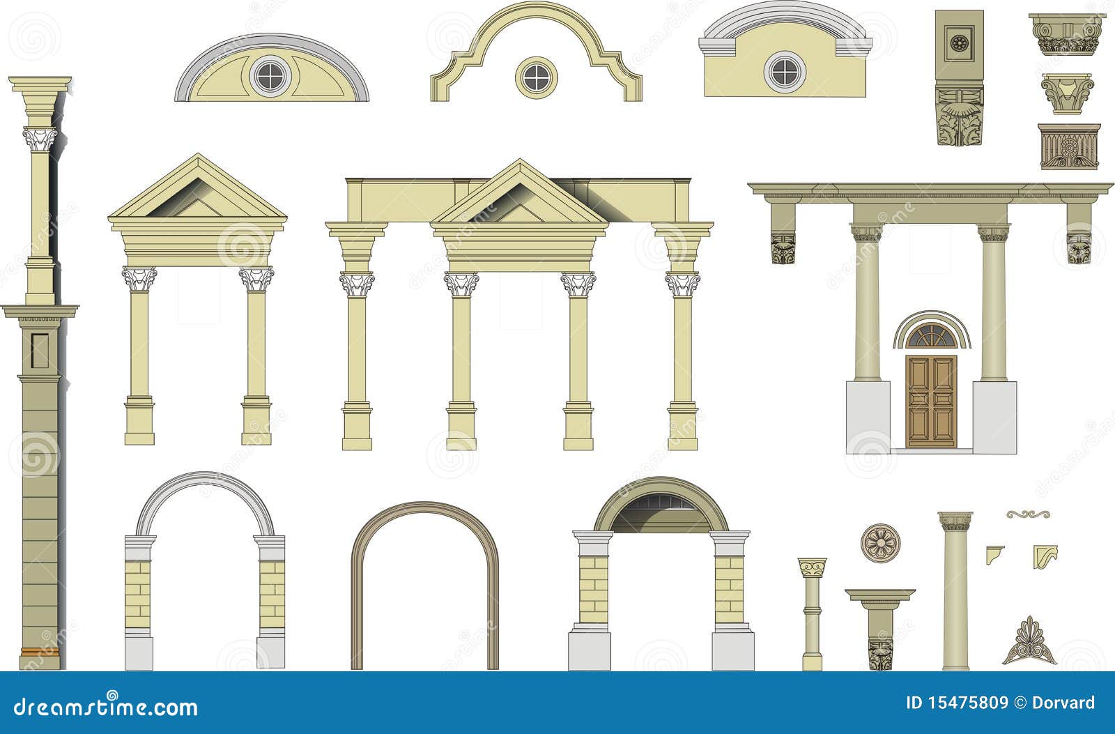 Classical Arches and Columns Stock Vector - Illustration of medallion ... Classical Arches and Columns Stock Vector - Illustration of medallion ...