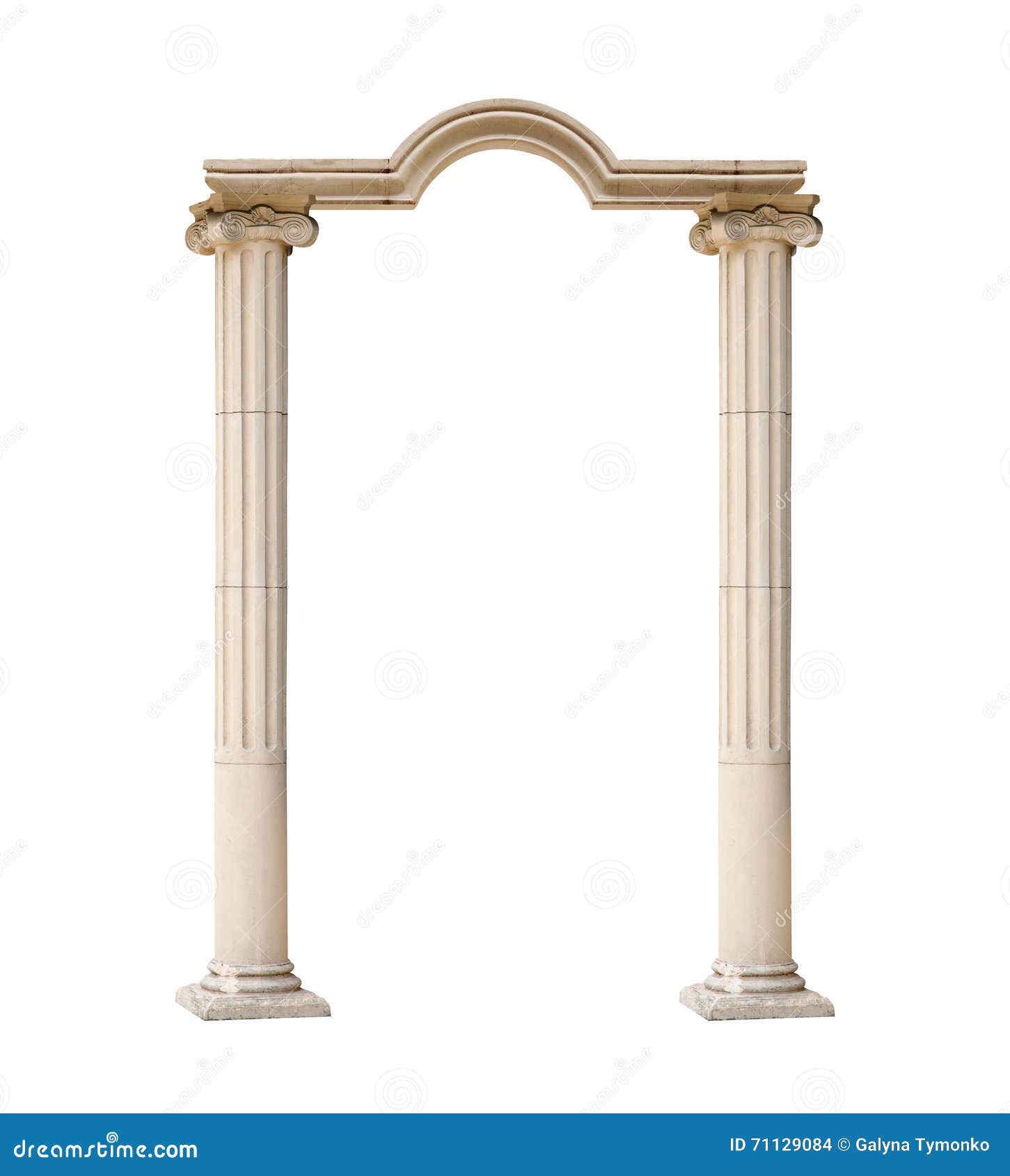 Classical Architectural Arch Isolated on White Background Stock Photo ...