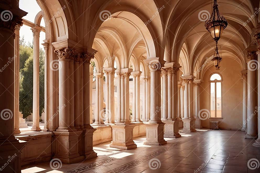 Classical Architectural Details. White Arches and Columns Stock ...