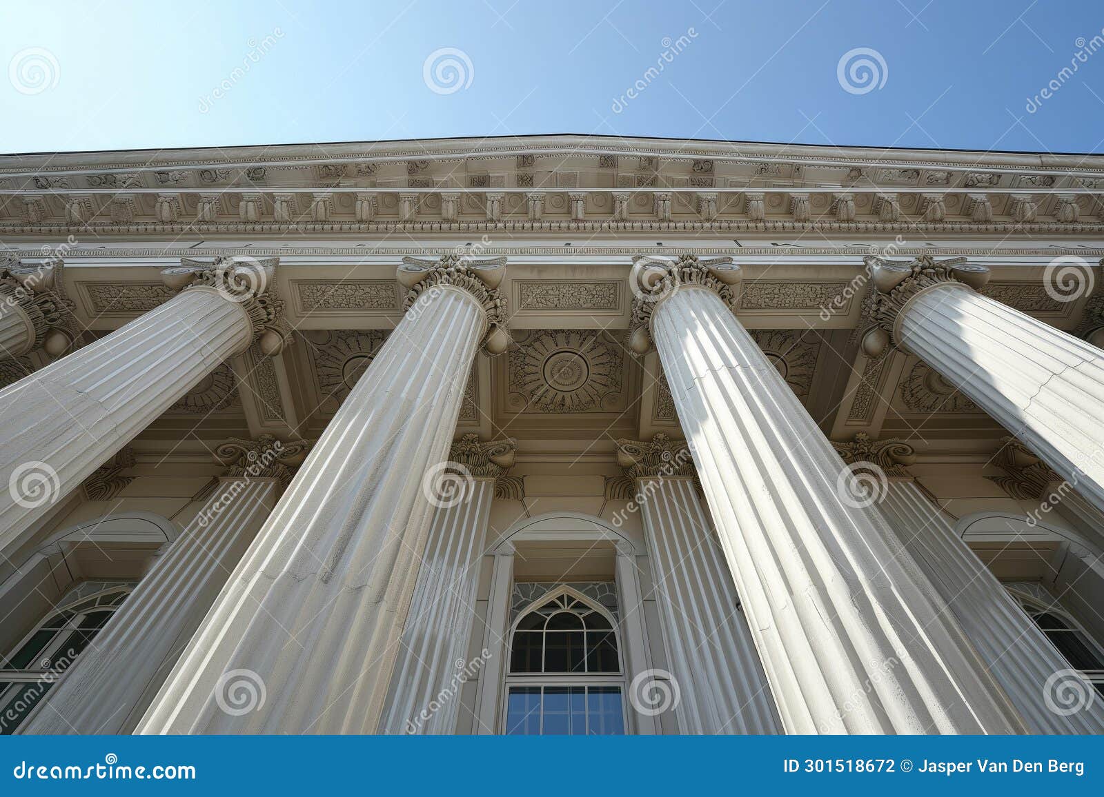 Classical Architecture Detail of Pillars and Facade, AI Generated Stock ...