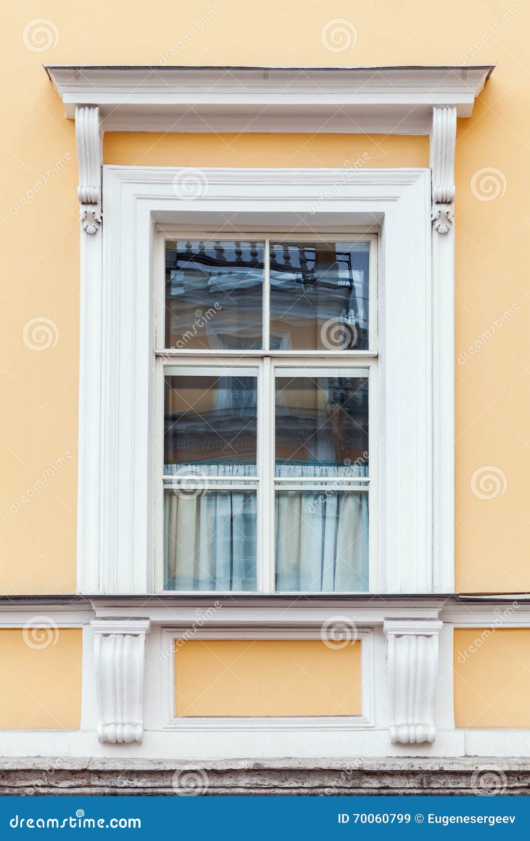 Classical Architecture Details, Yellow Wall and Window Stock Image ...