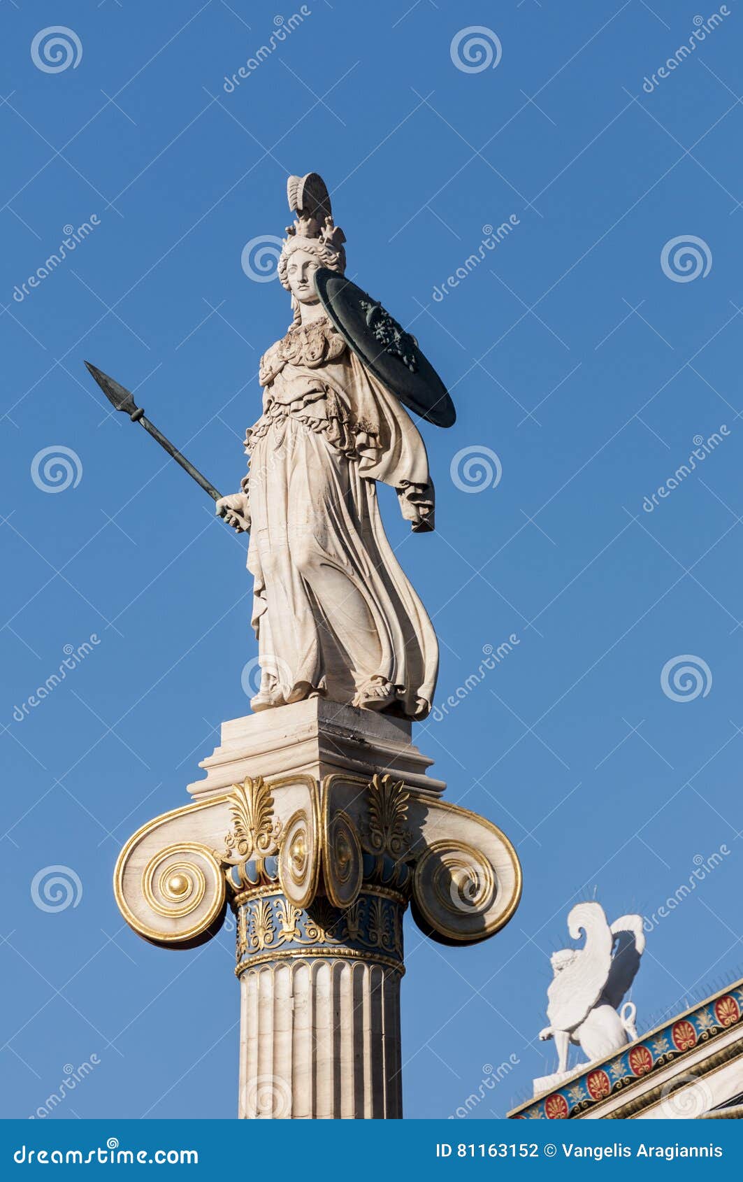 Classical Athena Marble Statue Stock Photo - Image of classical, athens ...