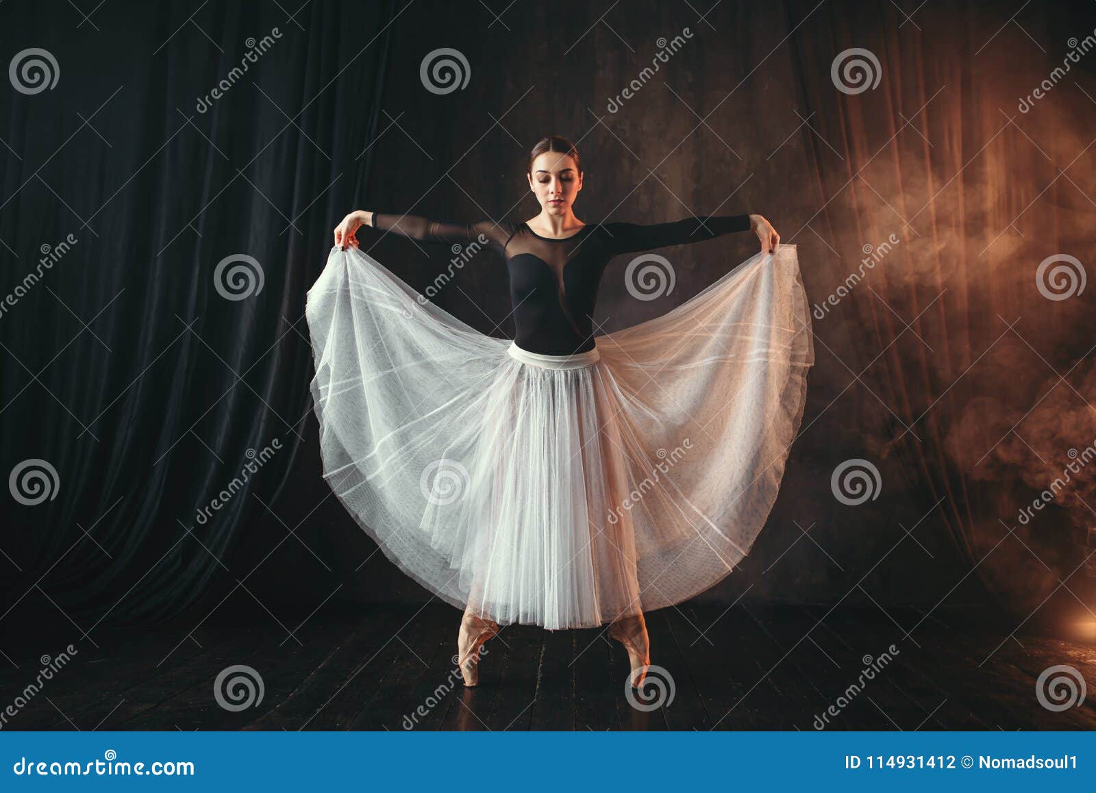 Classical Ballet Dancer in Motion on the Stage Stock Photo - Image of ...