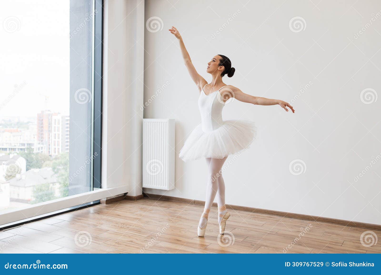 Classical Ballet Dancer Side View. Stock Image - Image of choreography ...
