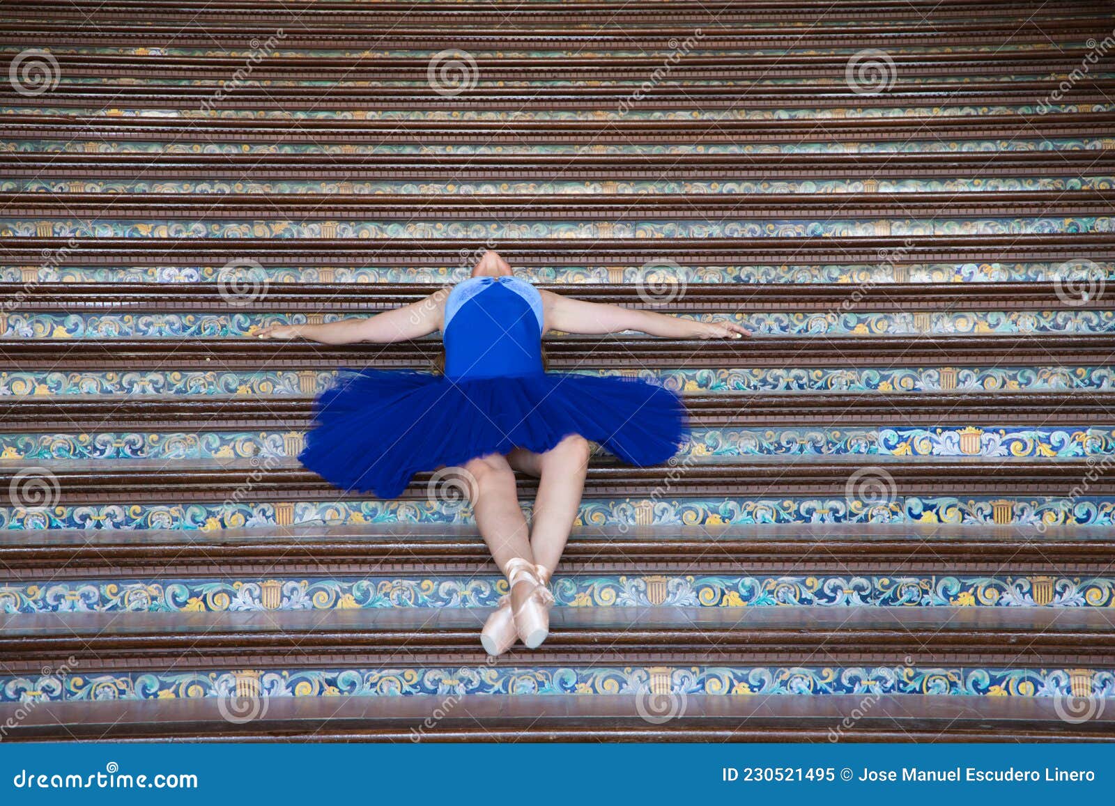 Classical Ballet Dancer with Turkey Blue Tutu and Rehearsing for the ...