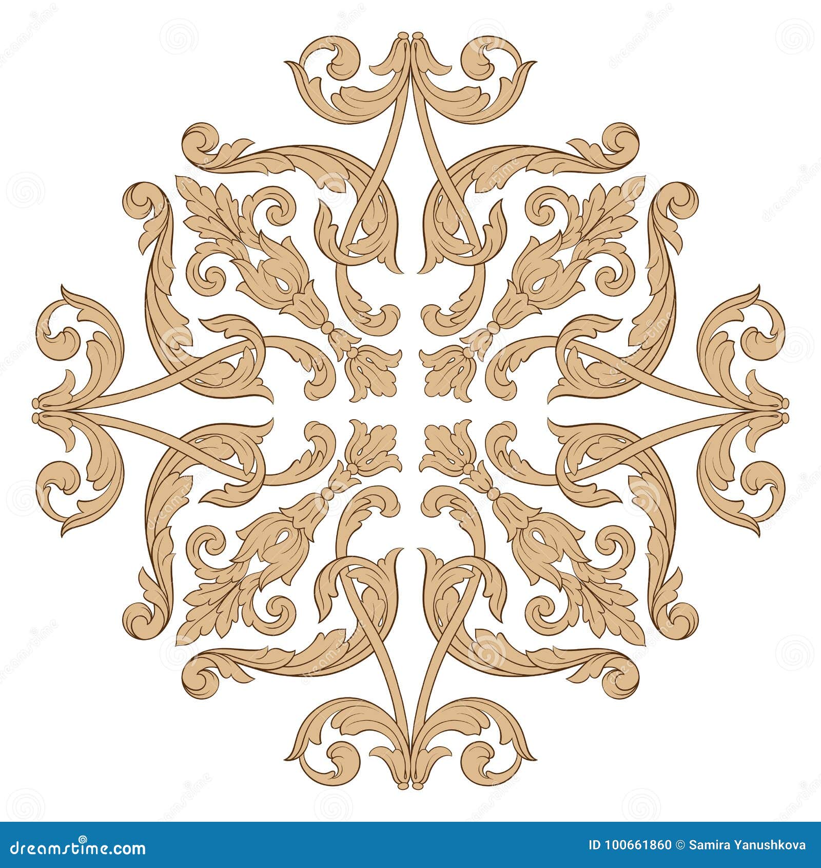 Classical baroque orament stock vector. Illustration of classic - 100661860