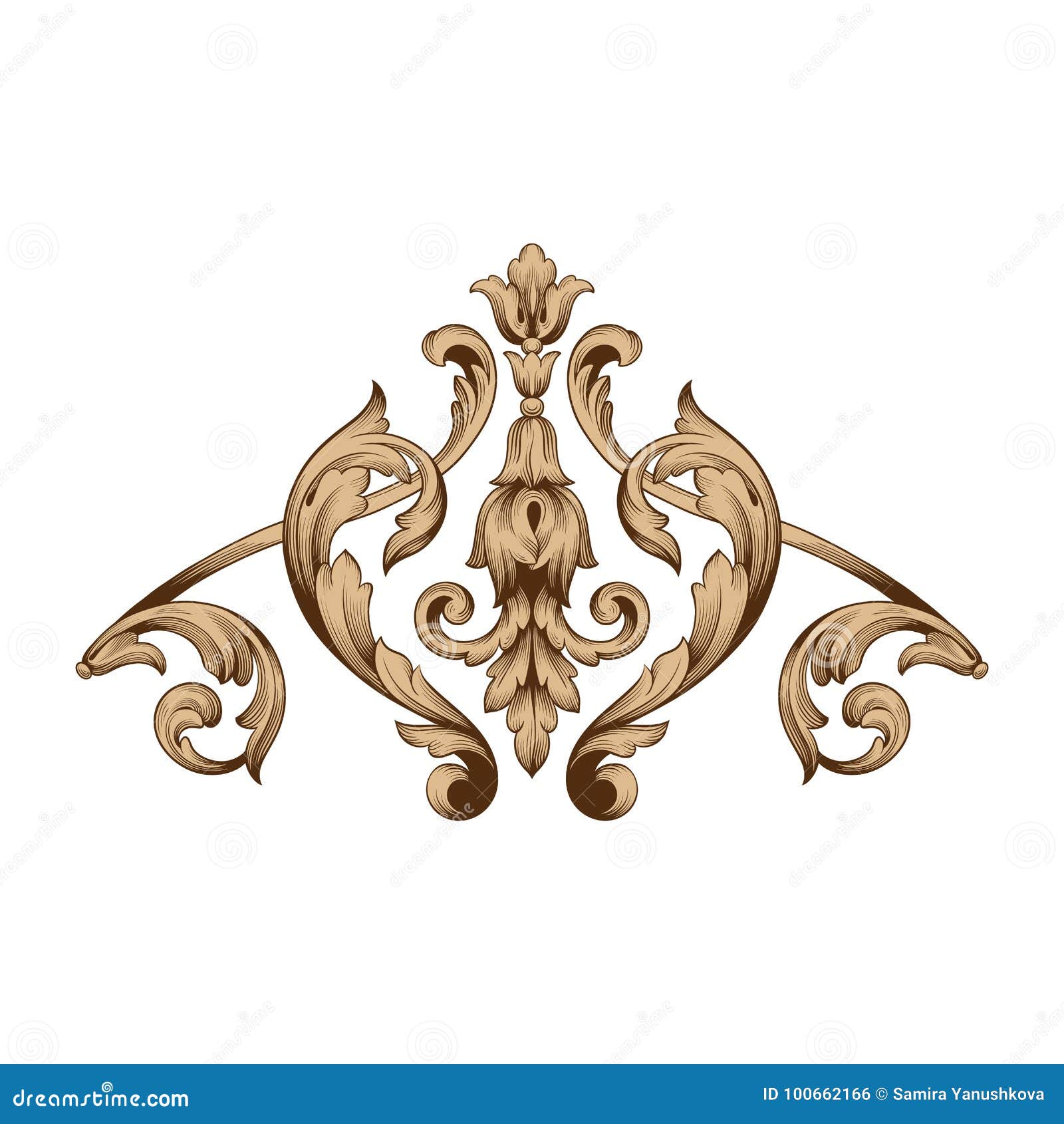 Classical baroque orament stock vector. Illustration of element - 100662166