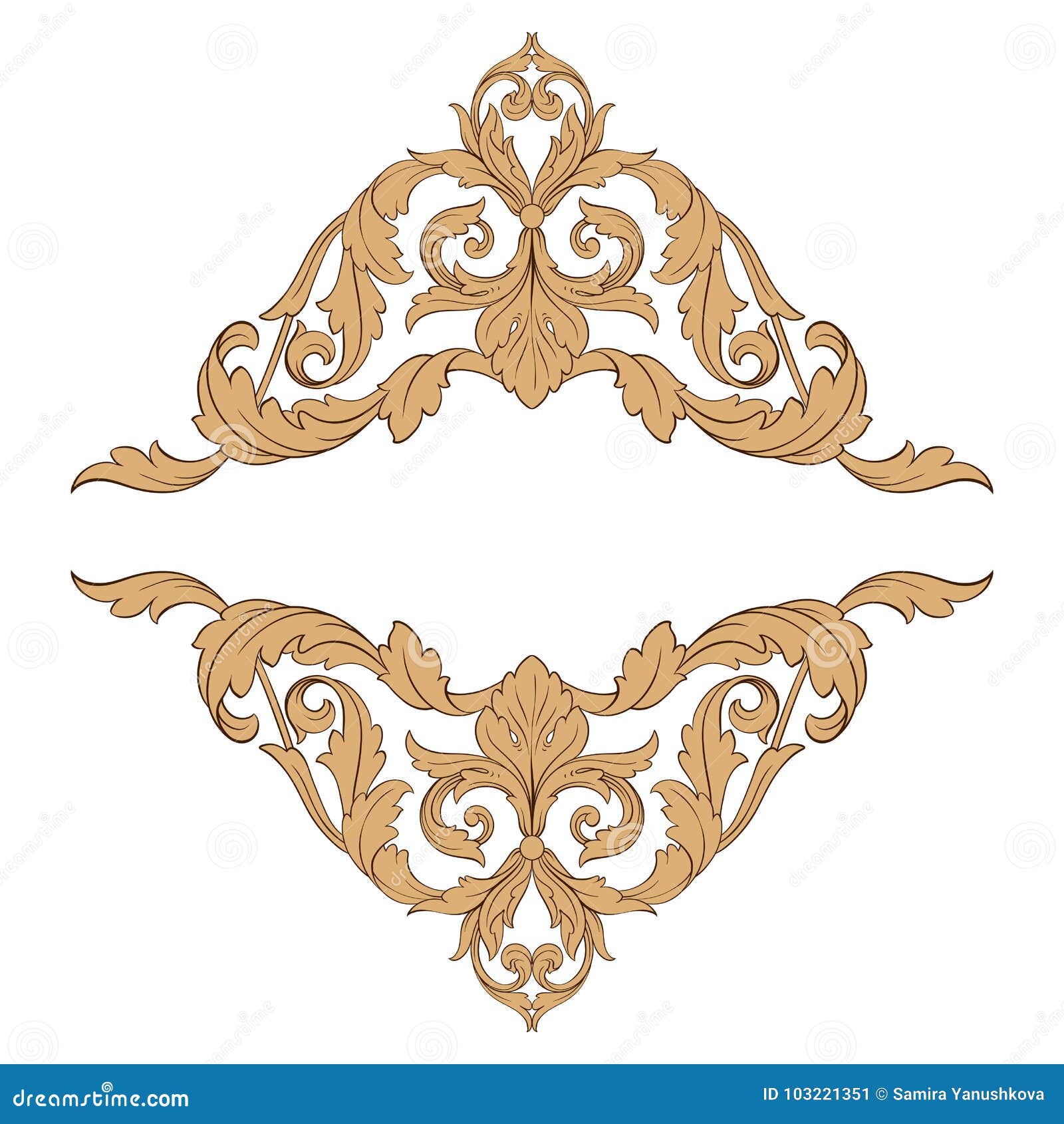Classical Baroque Ornament Vector Stock Vector - Illustration of arabic ...
