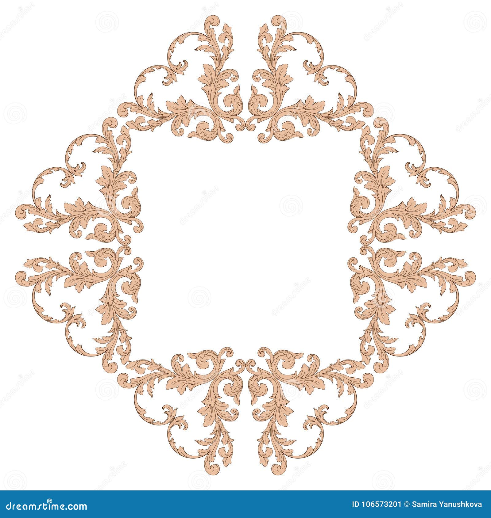 Classical Baroque Ornament Vector Stock Vector - Illustration of laser ...
