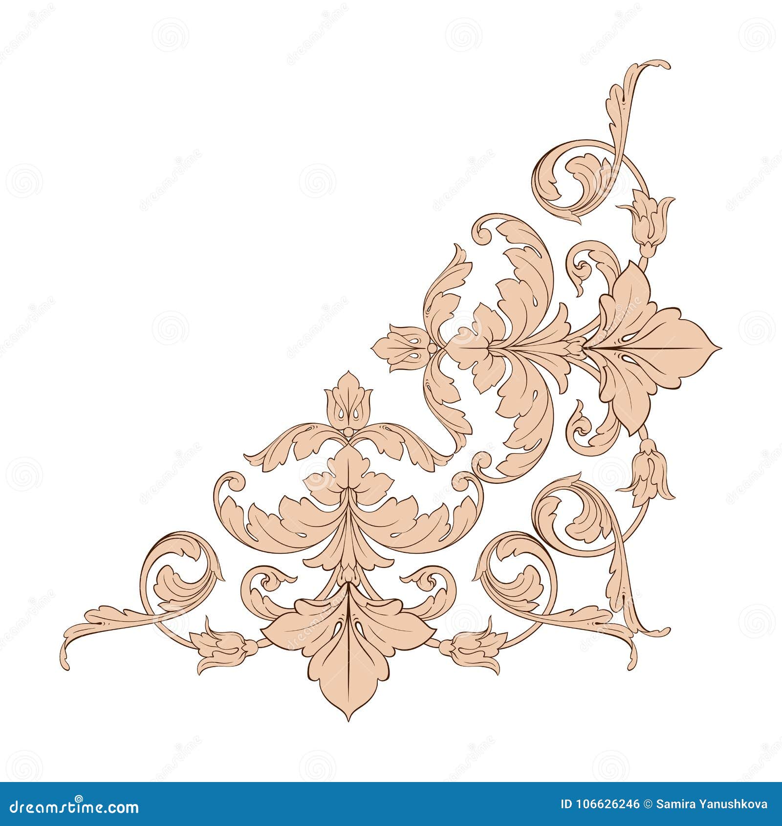 Classical Baroque Ornament Vector Stock Vector - Illustration of crown ...