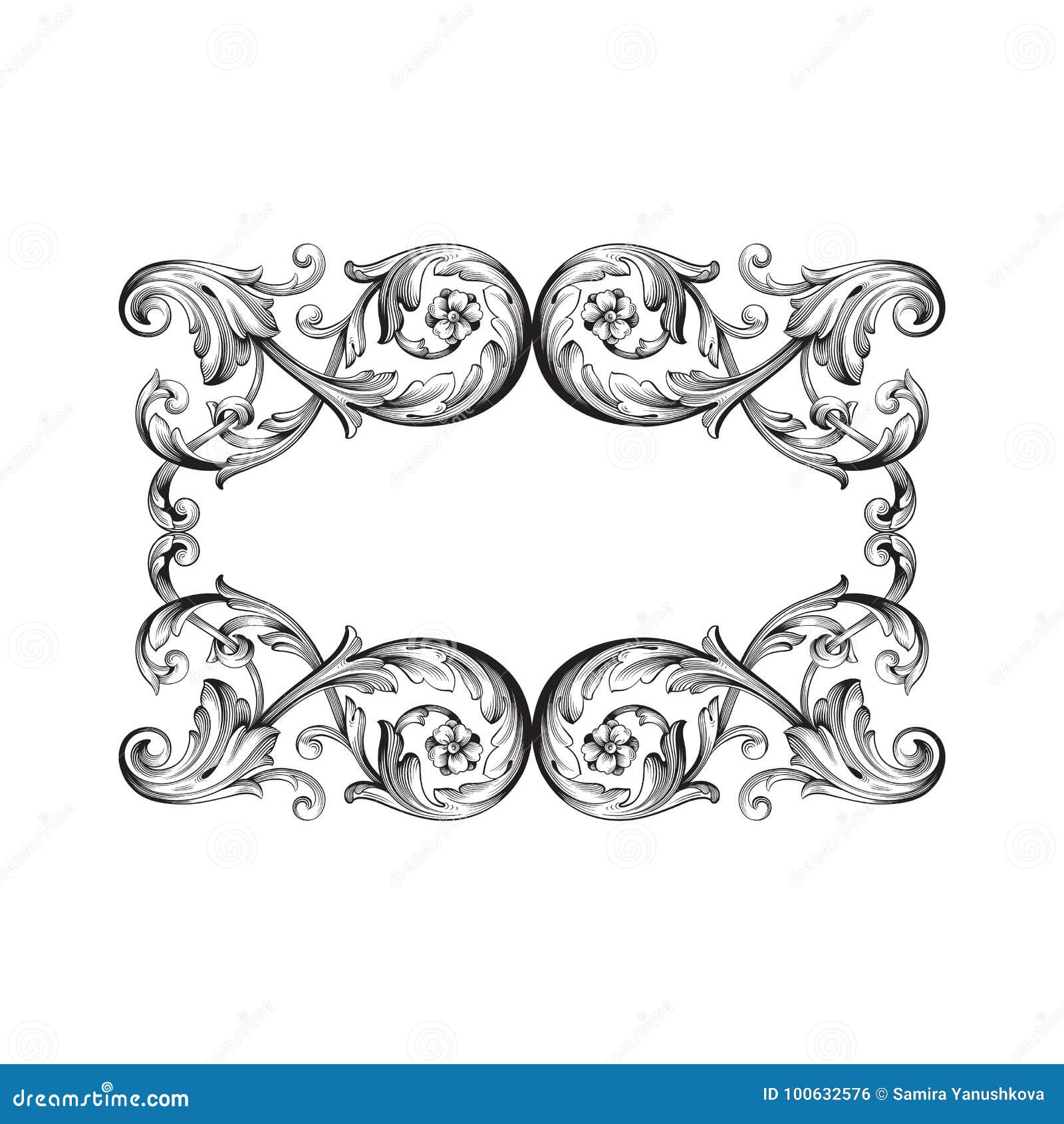 Classical baroque vector stock vector. Illustration of line - 100632576