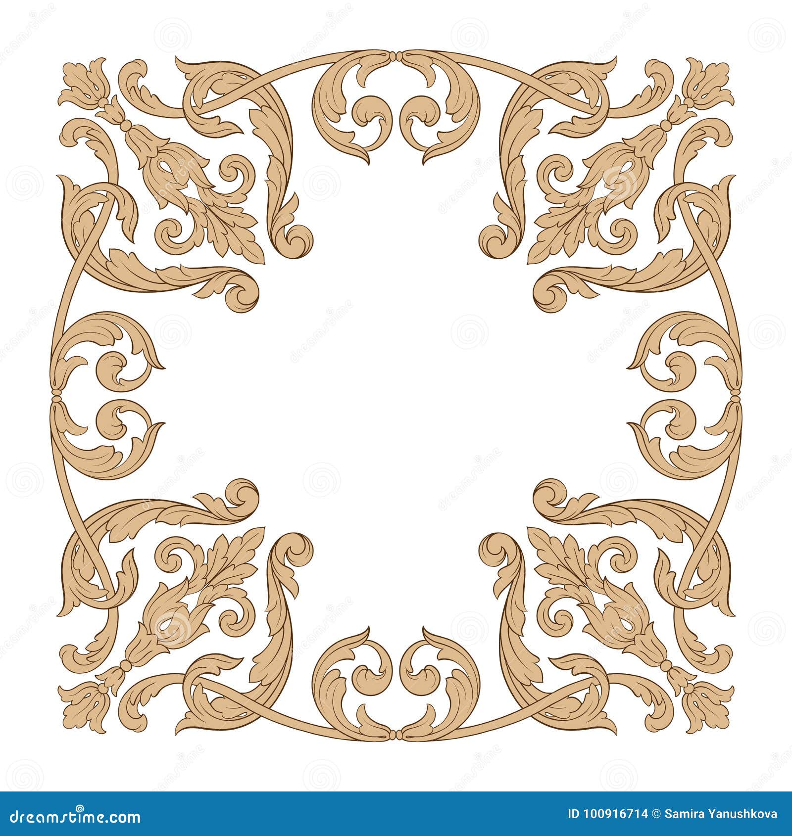 Classical baroque vector stock vector. Illustration of floral - 100916714