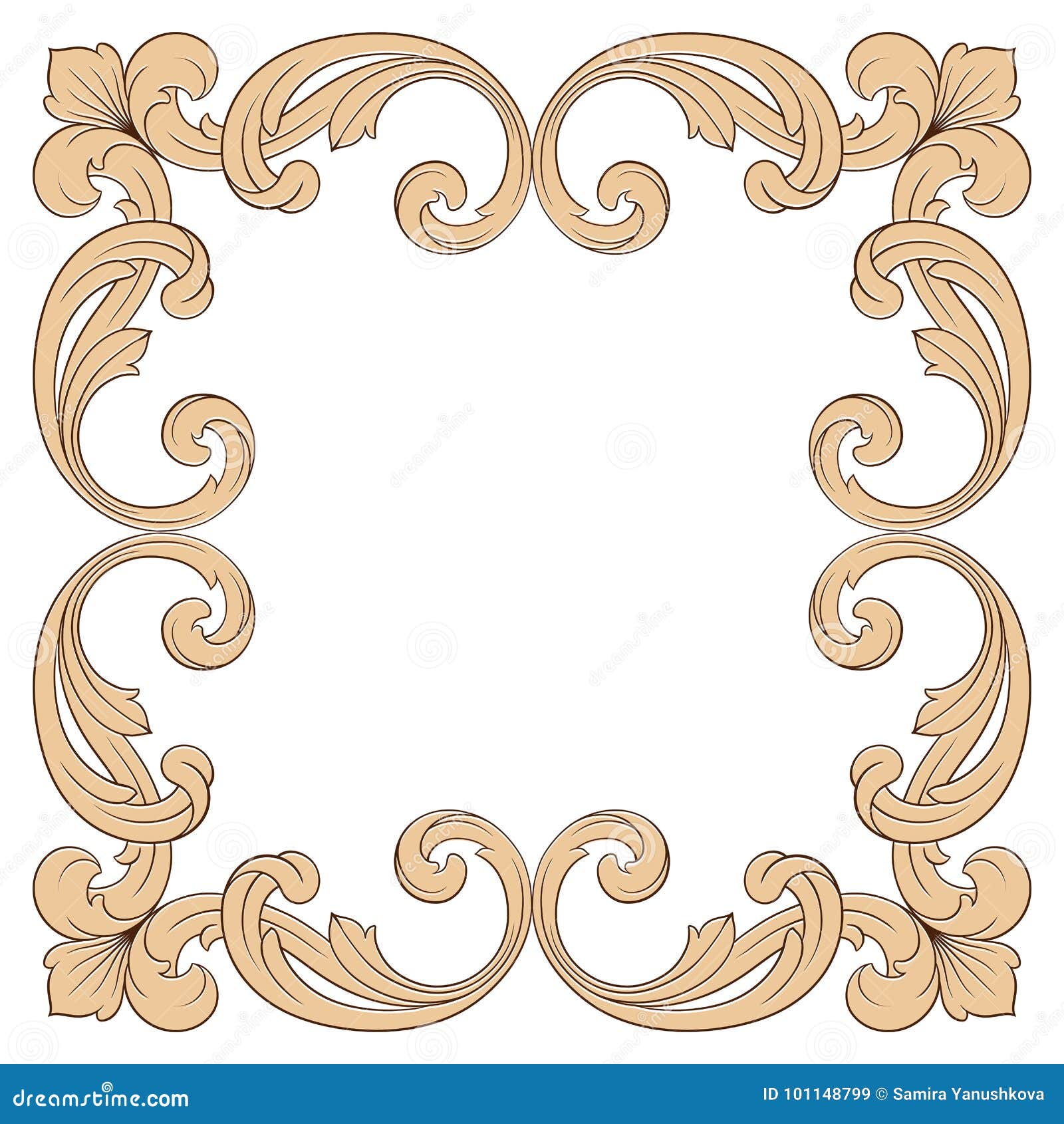 Classical Baroque Ornament Vector Stock Vector - Illustration of laser ...