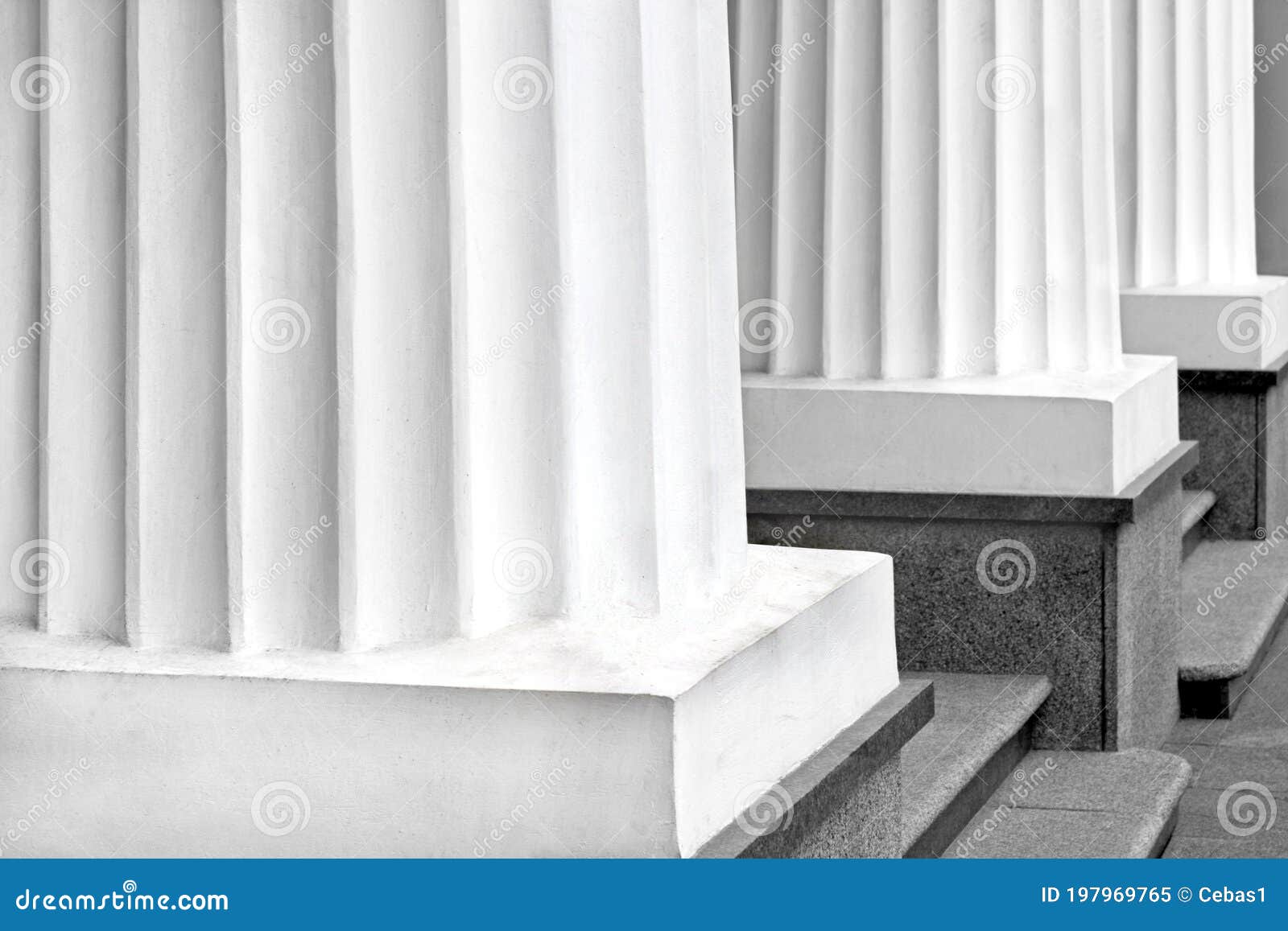 Classical Black And White Greek Columns In A Row Royalty-Free Stock ...