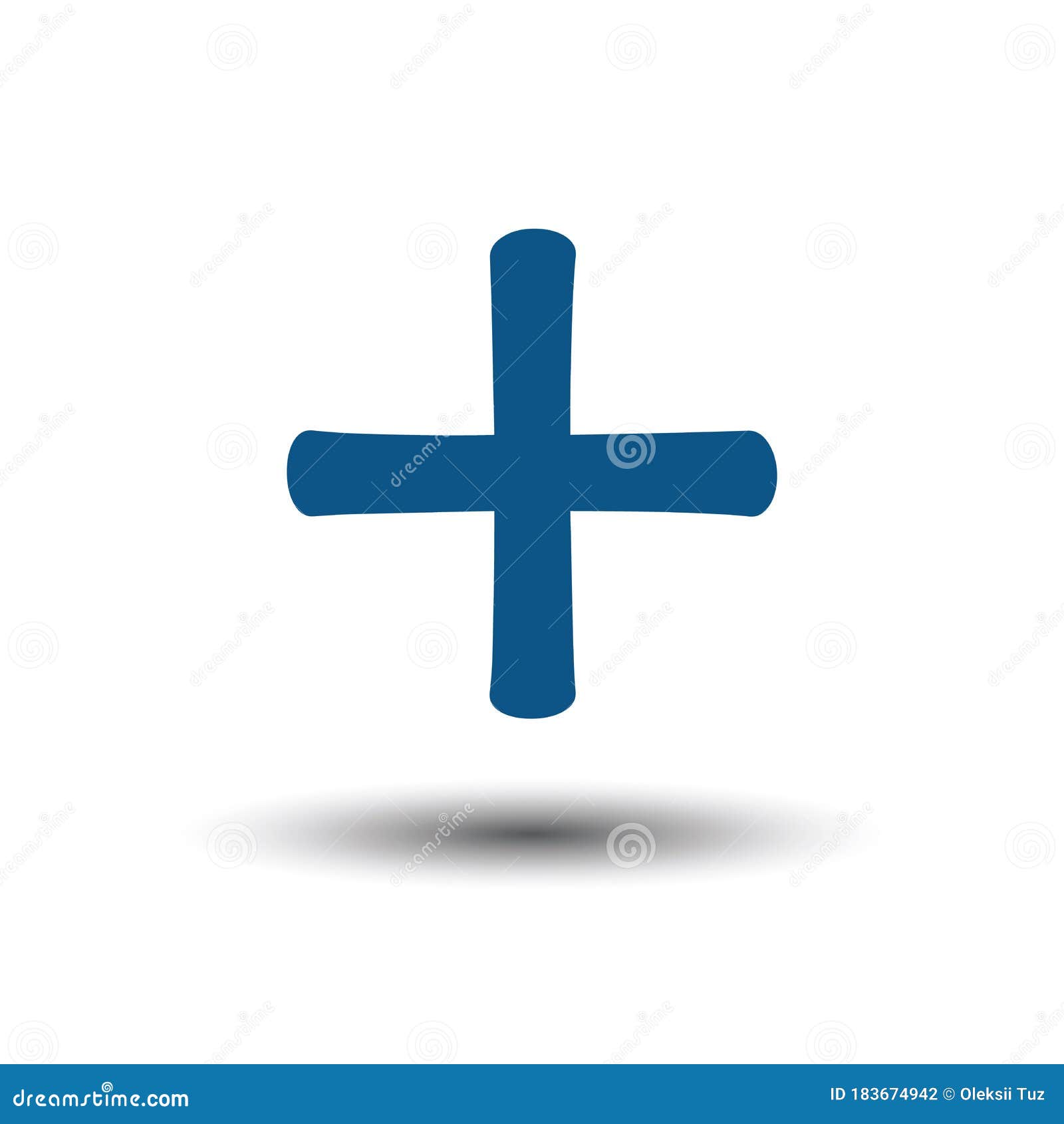 Classical Blue Color Plus Design with Shadow Stock Vector ...